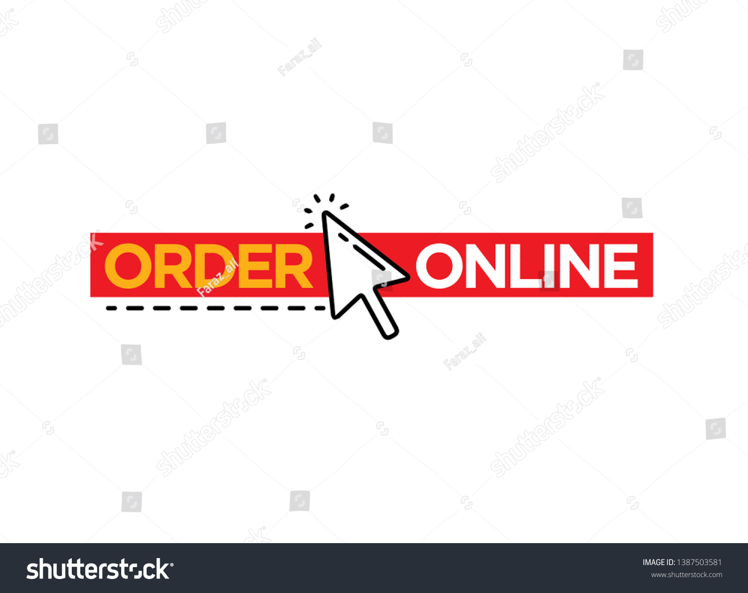 Online Order Arrow Cursor Logo Vector: vector de stock (libre de ...