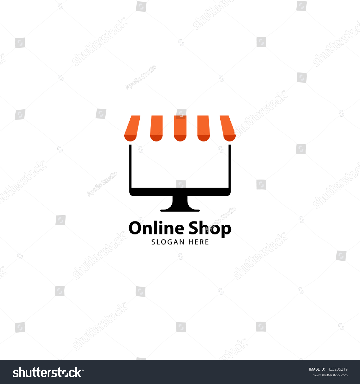 Online Shop Logo Design Vector: vector de stock (libre de regalías) 1433285219 | Shutterstock
