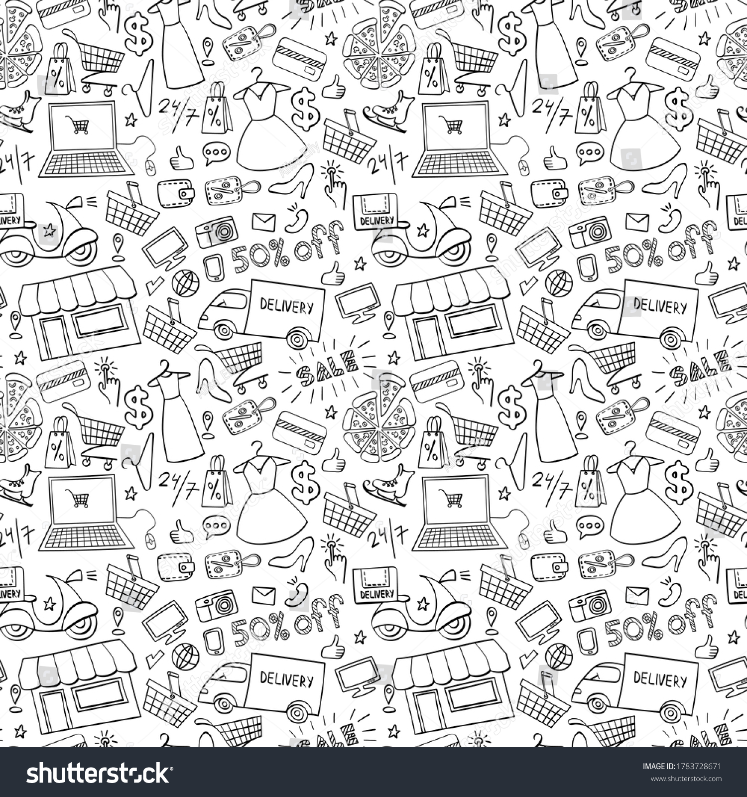 9,603 imágenes de Online shopping doodles - Imágenes, fotos y vectores ...