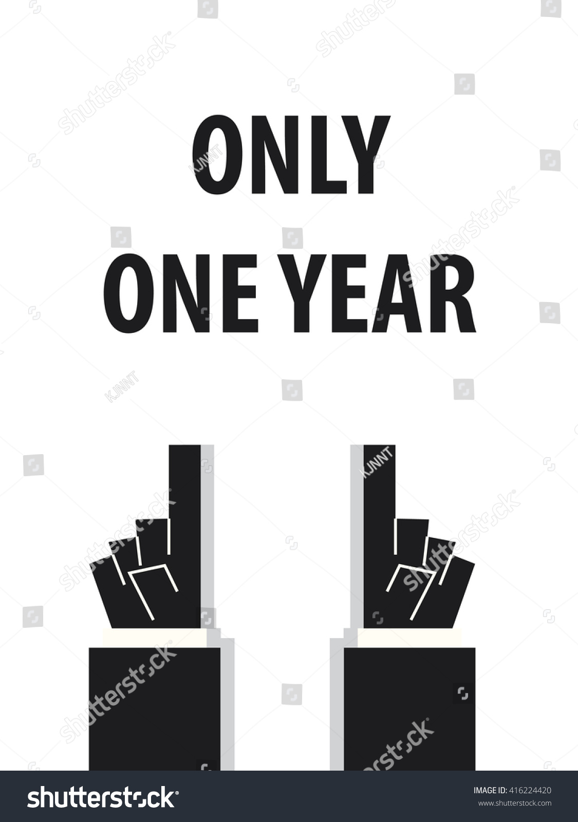 Only One Year Typography Vector Illustration Stock Vector (Royalty Free ...