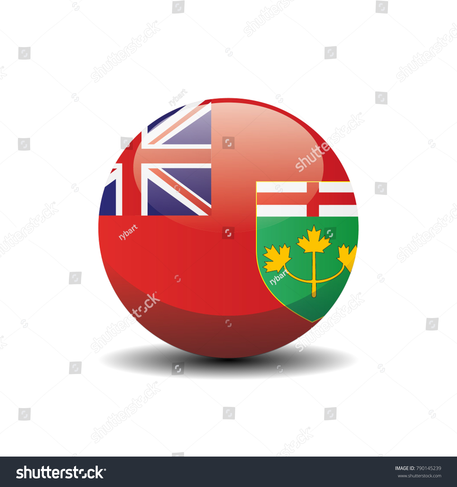 Ontario National Circle Button Flag Background: vector de stock (libre ...