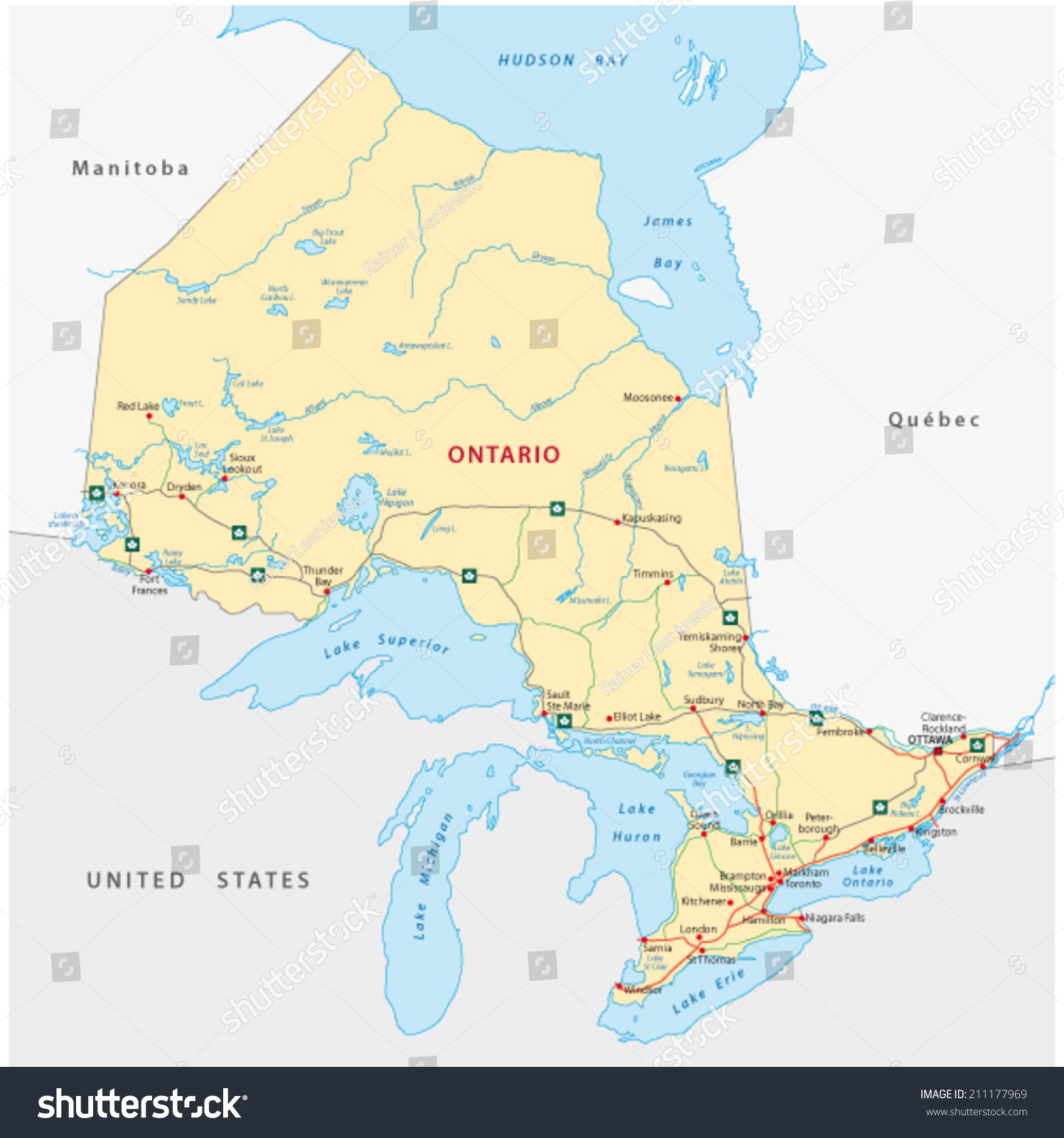 Ontario map Images, Stock Photos & Vectors | Shutterstock