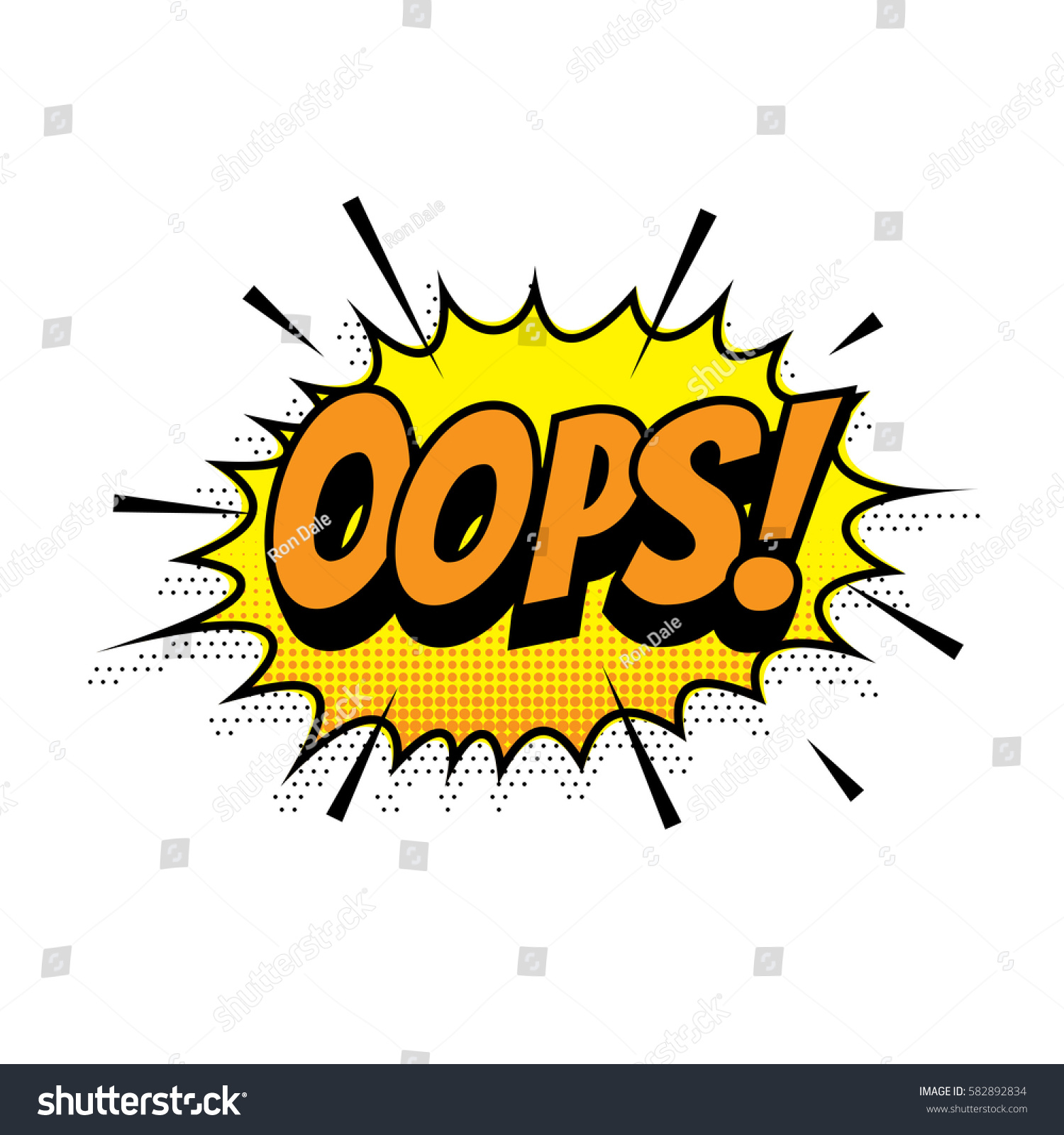 Oops Comic Text Speech Bubble Vector Stock Vector Royalty Free 582892834
