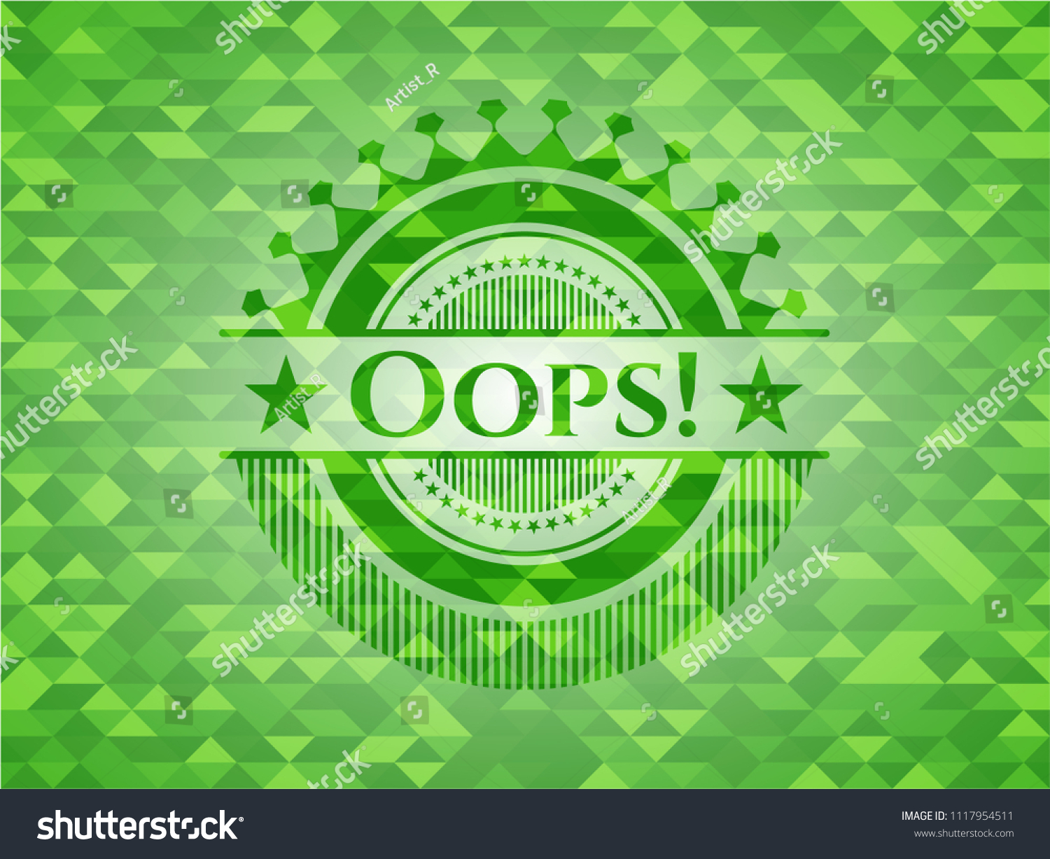 Oops Green Emblem Mosaic Background Stock Vector (Royalty Free ...