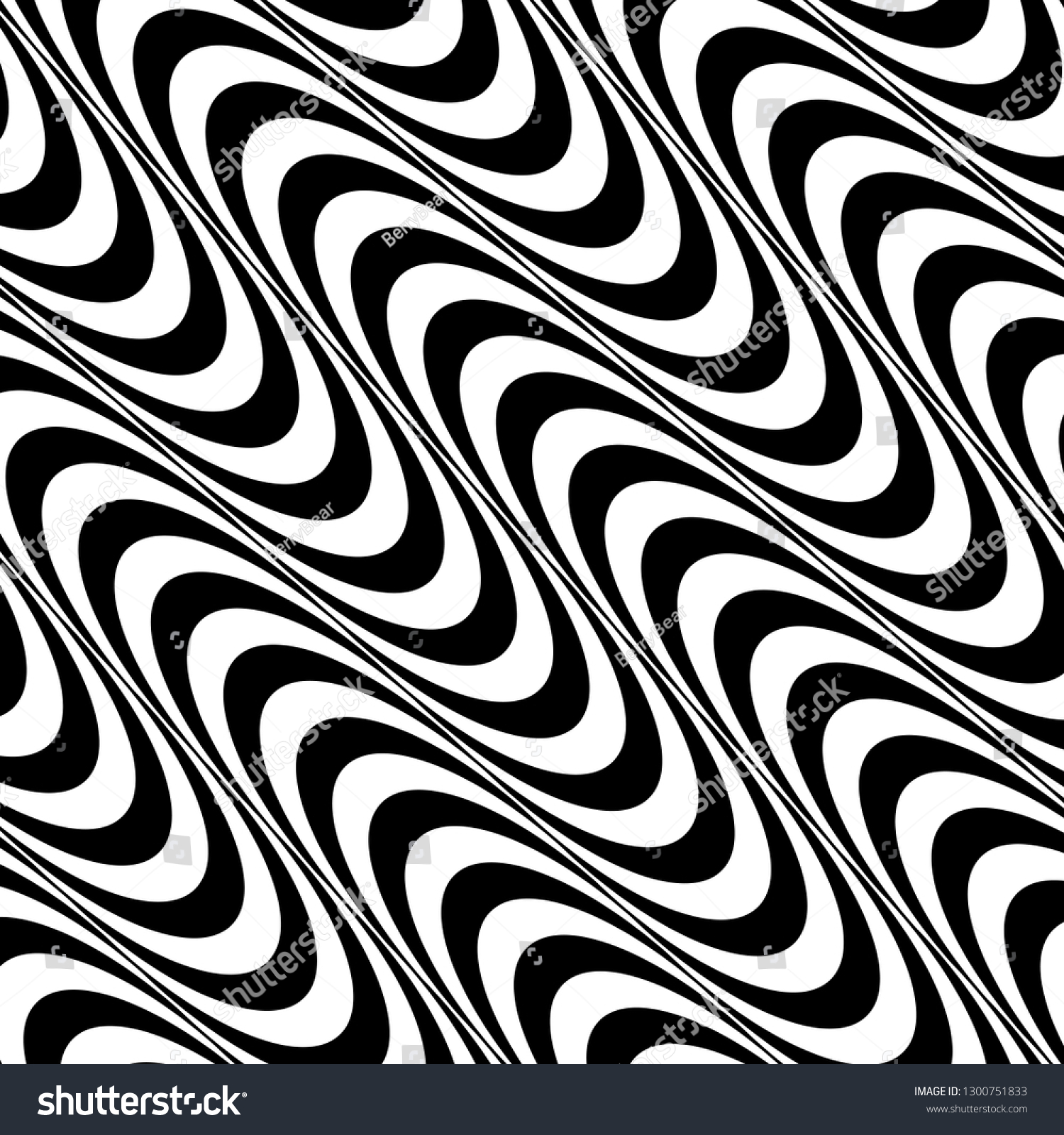 Op Art Black White Wave Pattern: vector de stock (libre de regalías ...