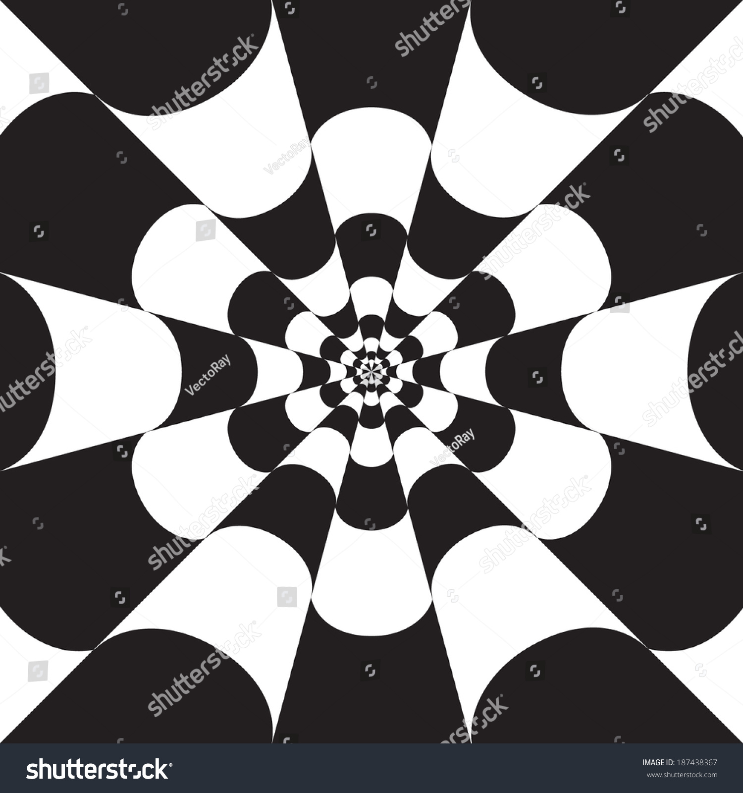 Op Art Infinity Tunnel Stock Vector (Royalty Free) 187438367
