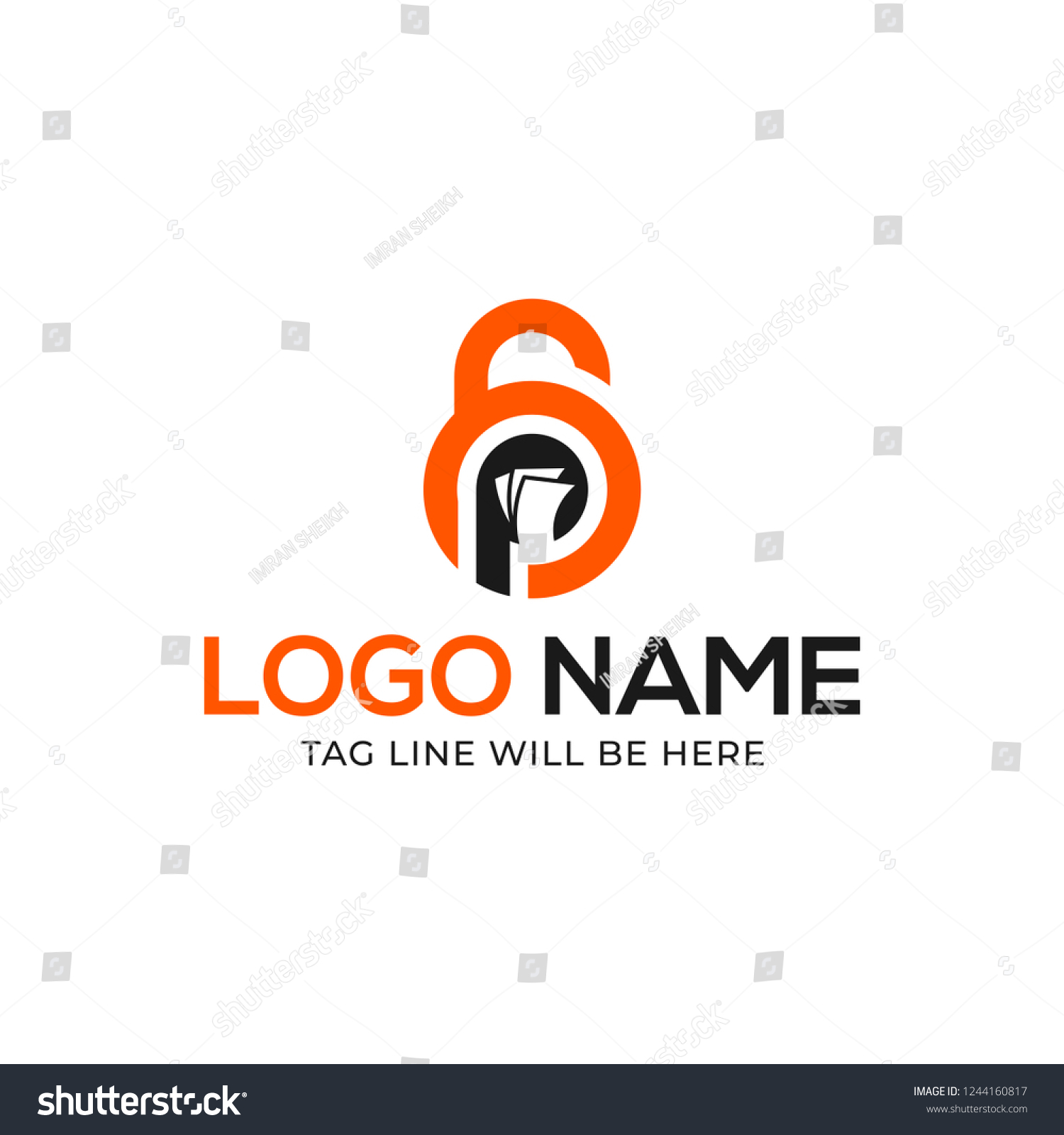 Op Letter Lock Shape Logo Stock Vector (Royalty Free) 1244160817 ...