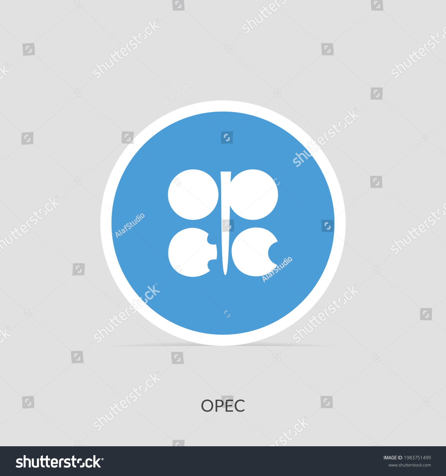 Opec Round Flag Icon Shadow Stock Vector (Royalty Free) 1983751499 ...