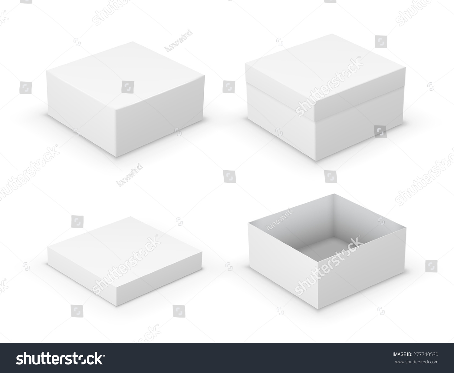 Open Closed Boxes Design Collection White Stock Vector (Royalty Free ...