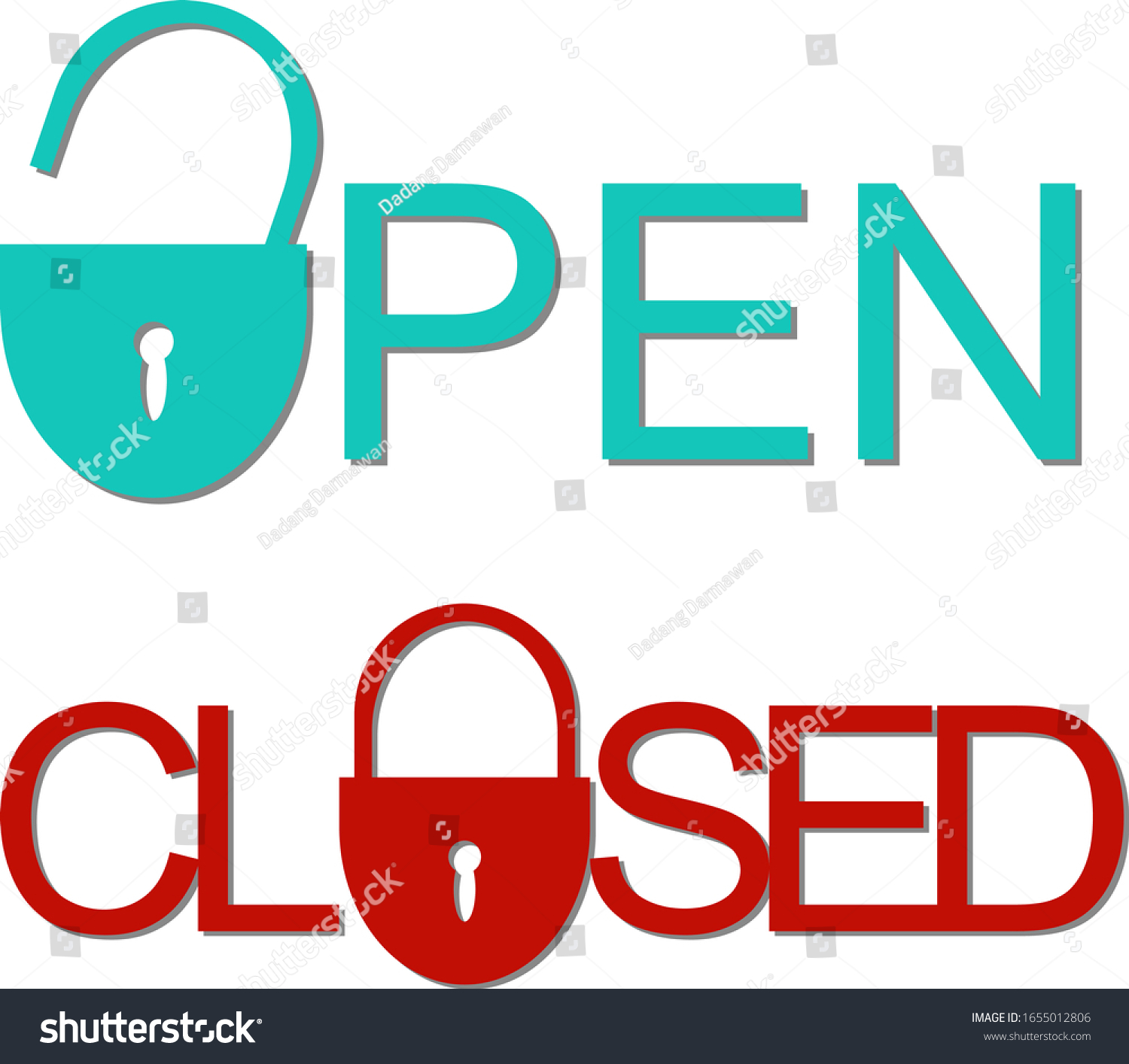 Open Closed Design Template Vector Merchant Stock Vector (Royalty Free ...