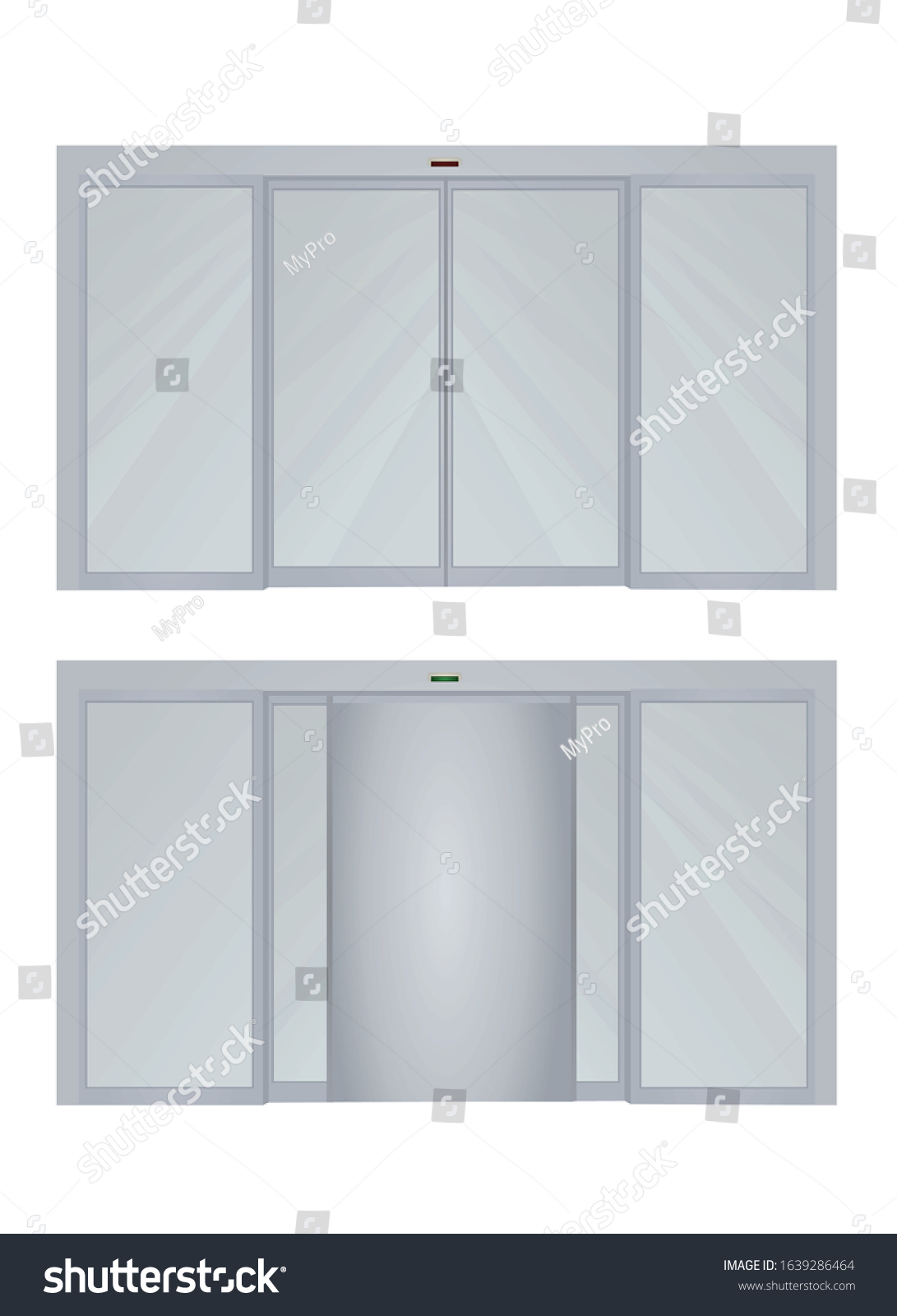 Open Closed Sliding Door Vector Stock Vector (Royalty Free) 1639286464