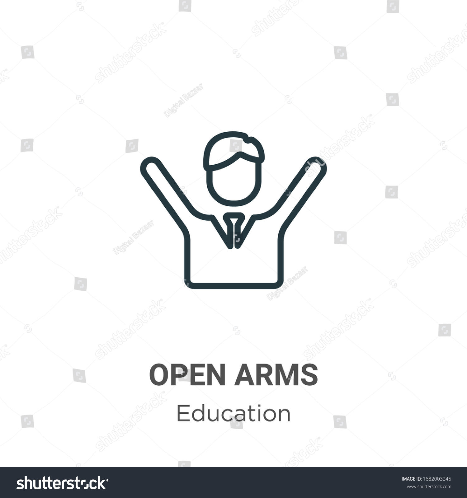 Open Arms Outline Vector Icon Thin Stock Vector (Royalty Free ...