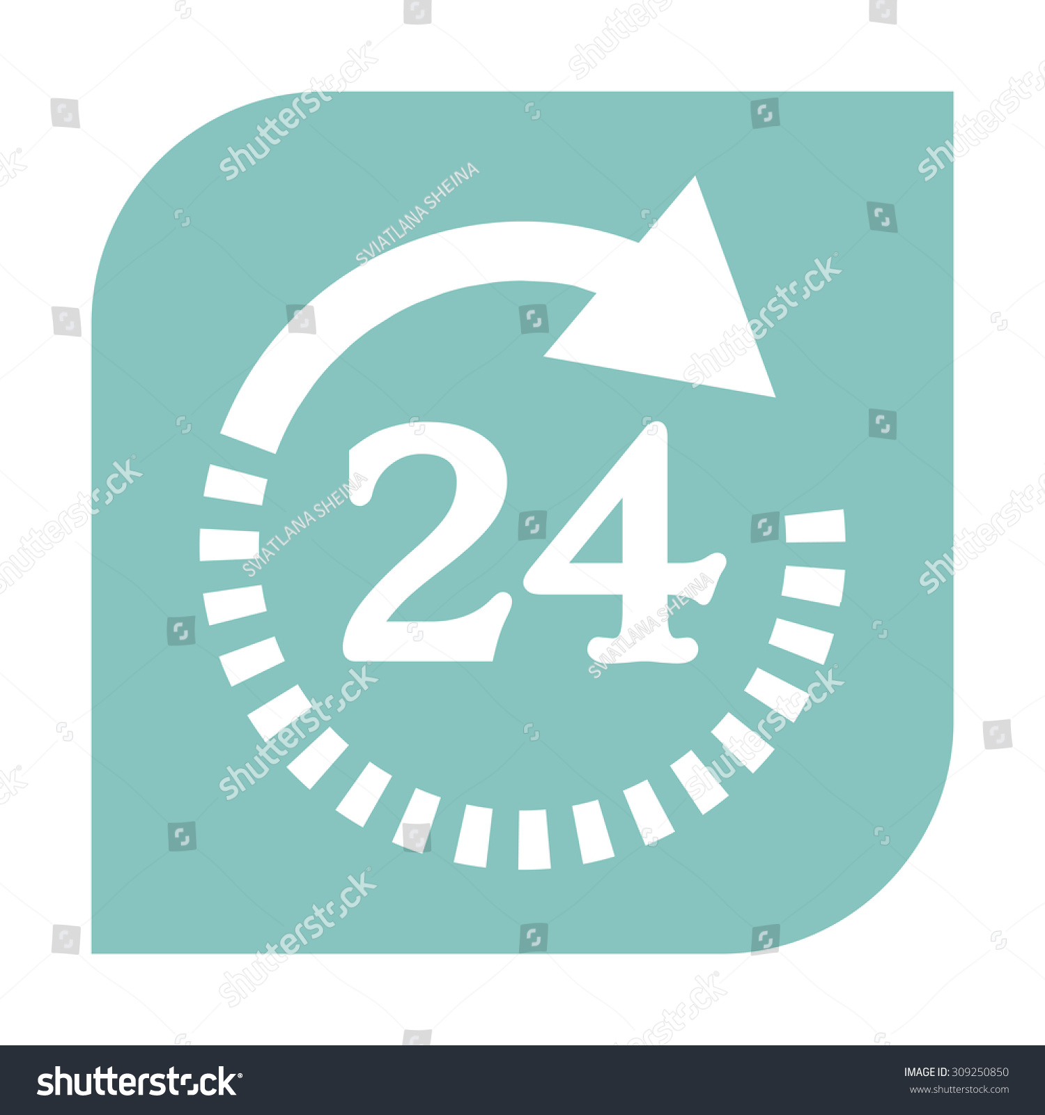 Open Around Clock Icons Stock Vector (Royalty Free) 309250850