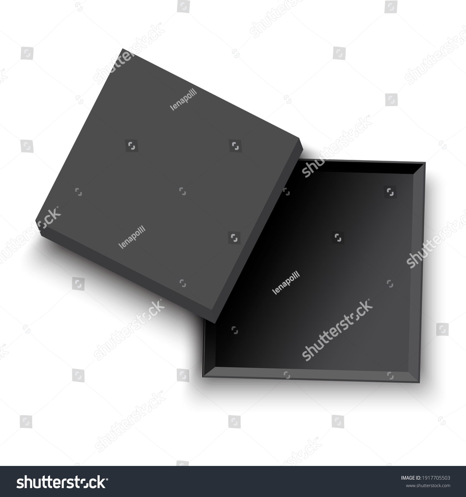 Open Black Box Parcel Packaging Template Stock Vector (Royalty Free ...