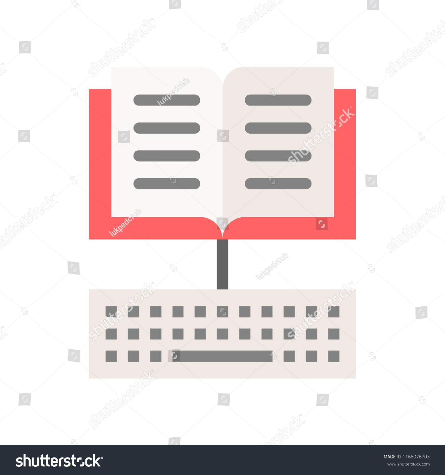 Open Book Keyboard Icon E Learning Stock Vector (Royalty Free ...