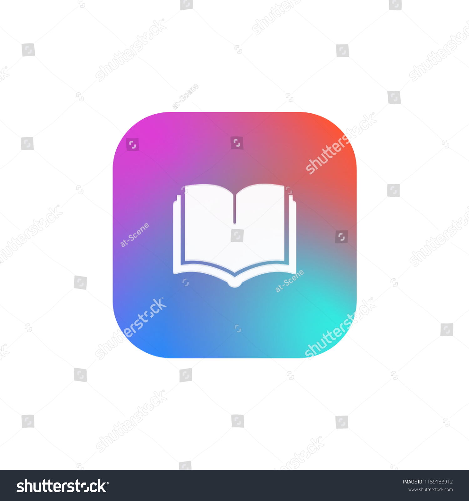 Open Book App Icon Stock Vector (Royalty Free) 1159183912 | Shutterstock