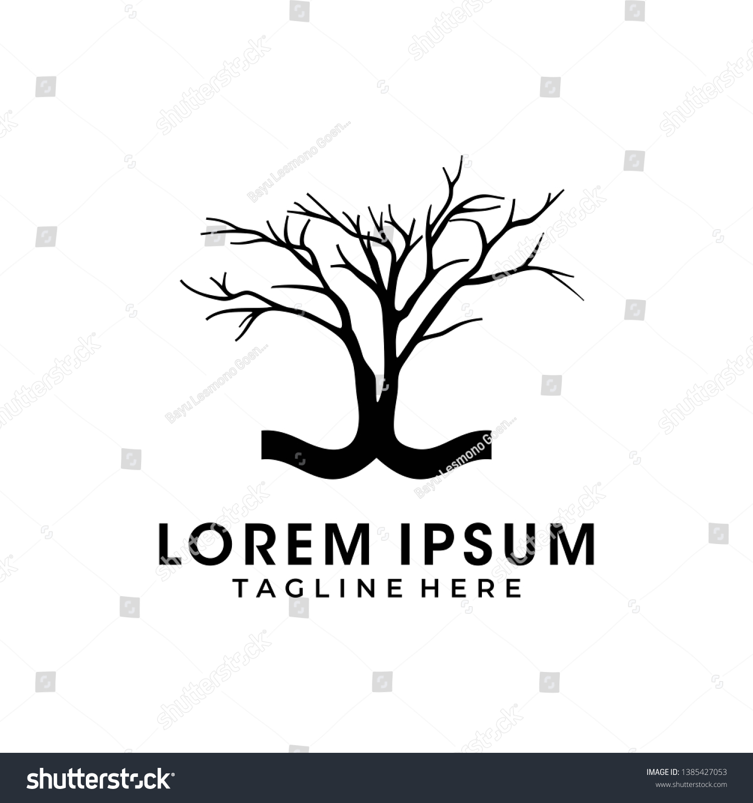 Open Book Barren Tree Logo Vector Stock Vector (Royalty Free ...