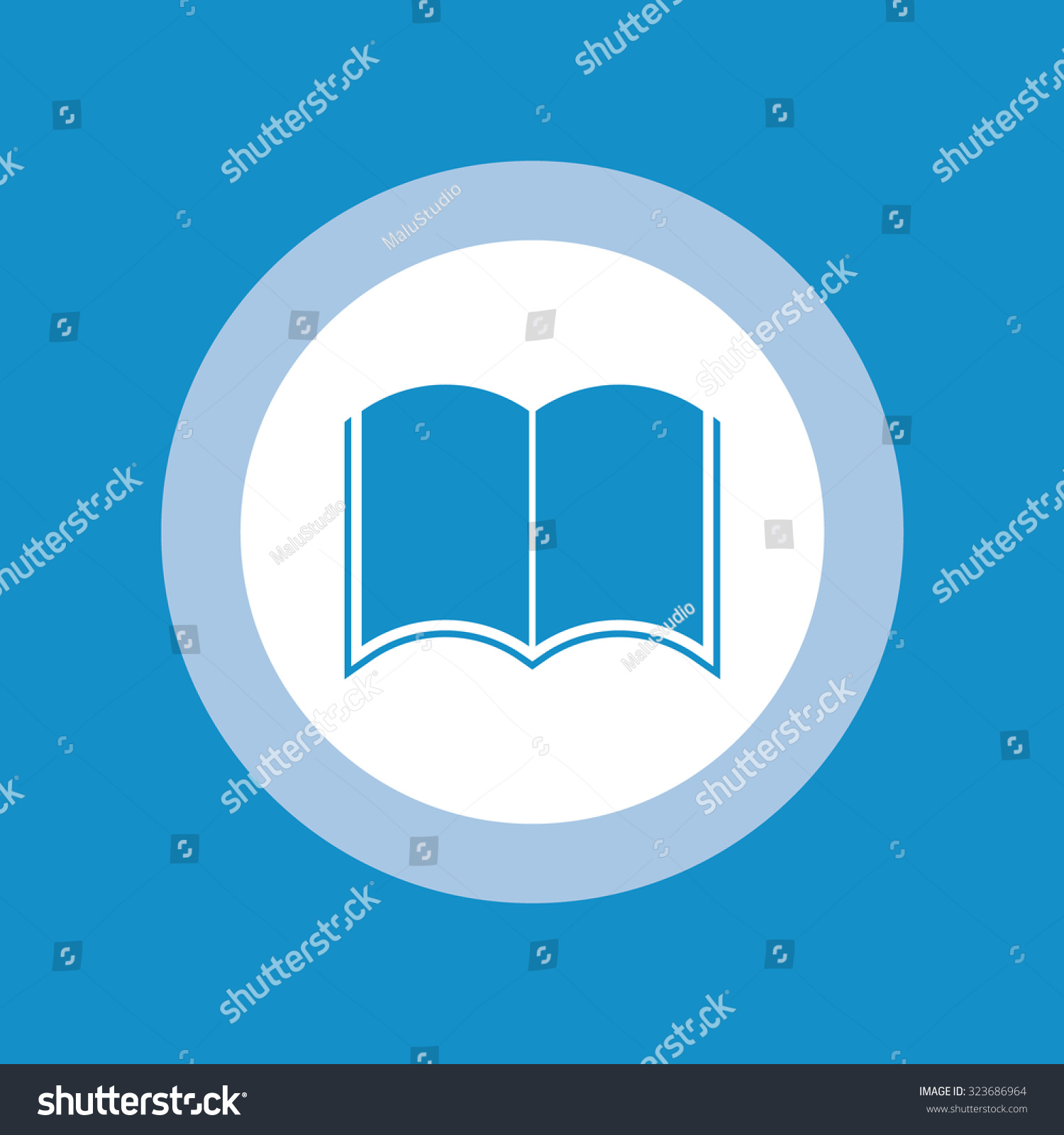 Open Book Icon Circle Vector Illustration: vector de stock (libre de ...