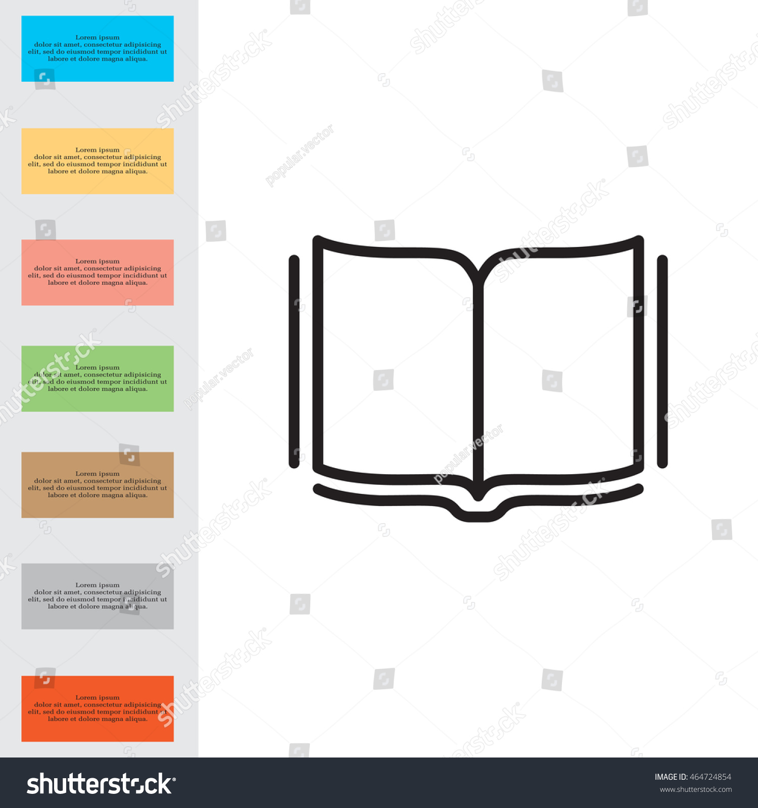 Open Book Line Icon Stock Vector (Royalty Free) 464724854 | Shutterstock