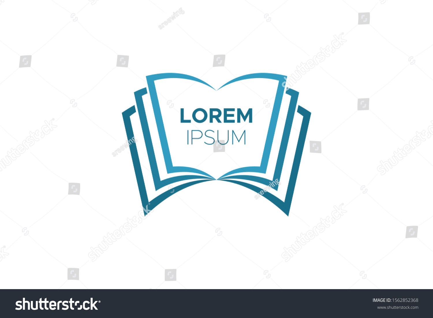 Open Book Logo Education Flat Vector Stock Vector (Royalty Free ...