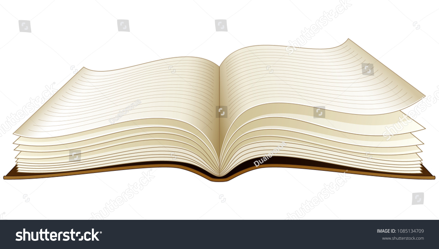 Open Book On White Background Stock Vector (Royalty Free) 1085134709