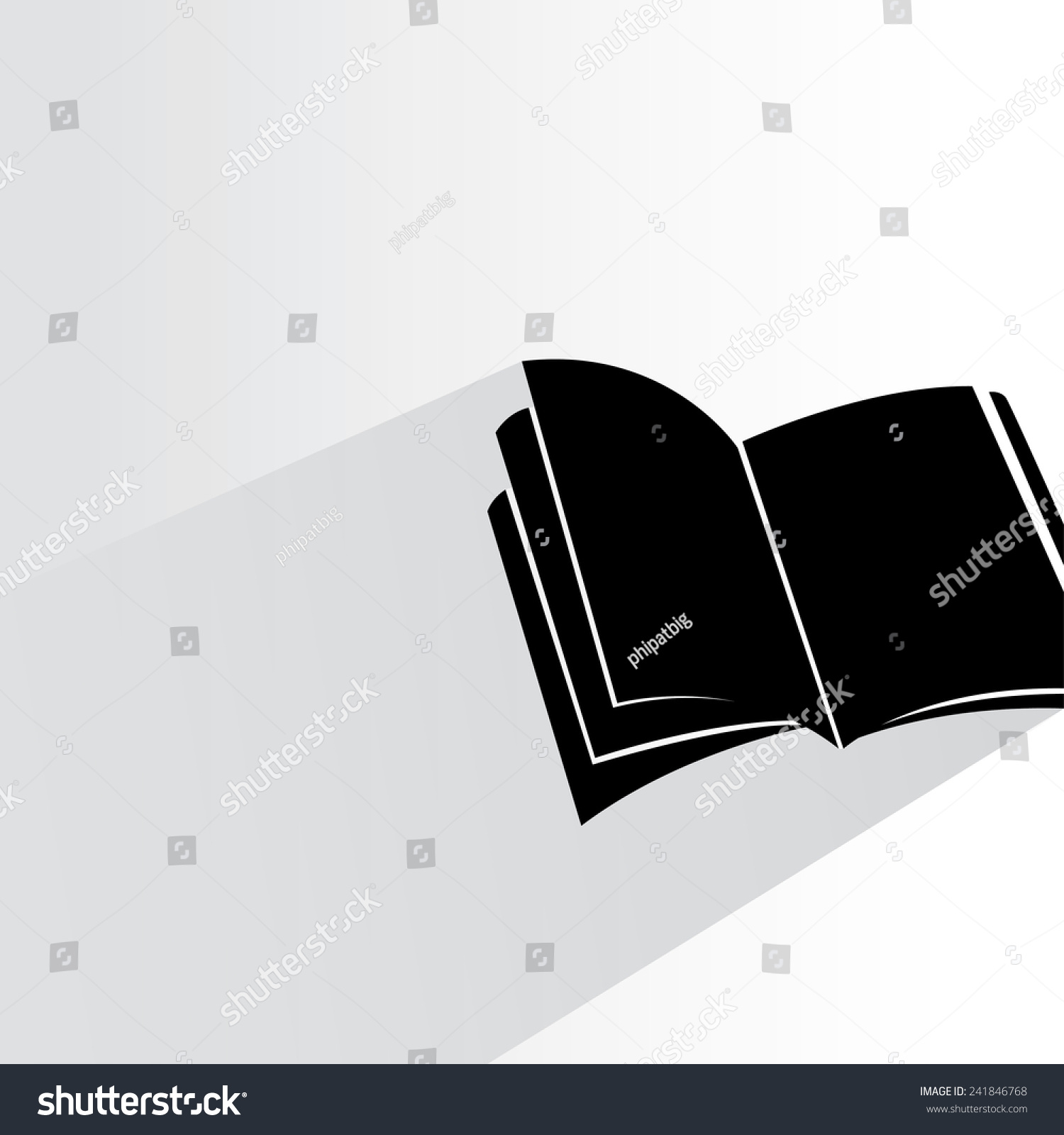 Open Book On White Background Flat Stock Vector (Royalty Free) 241846768
