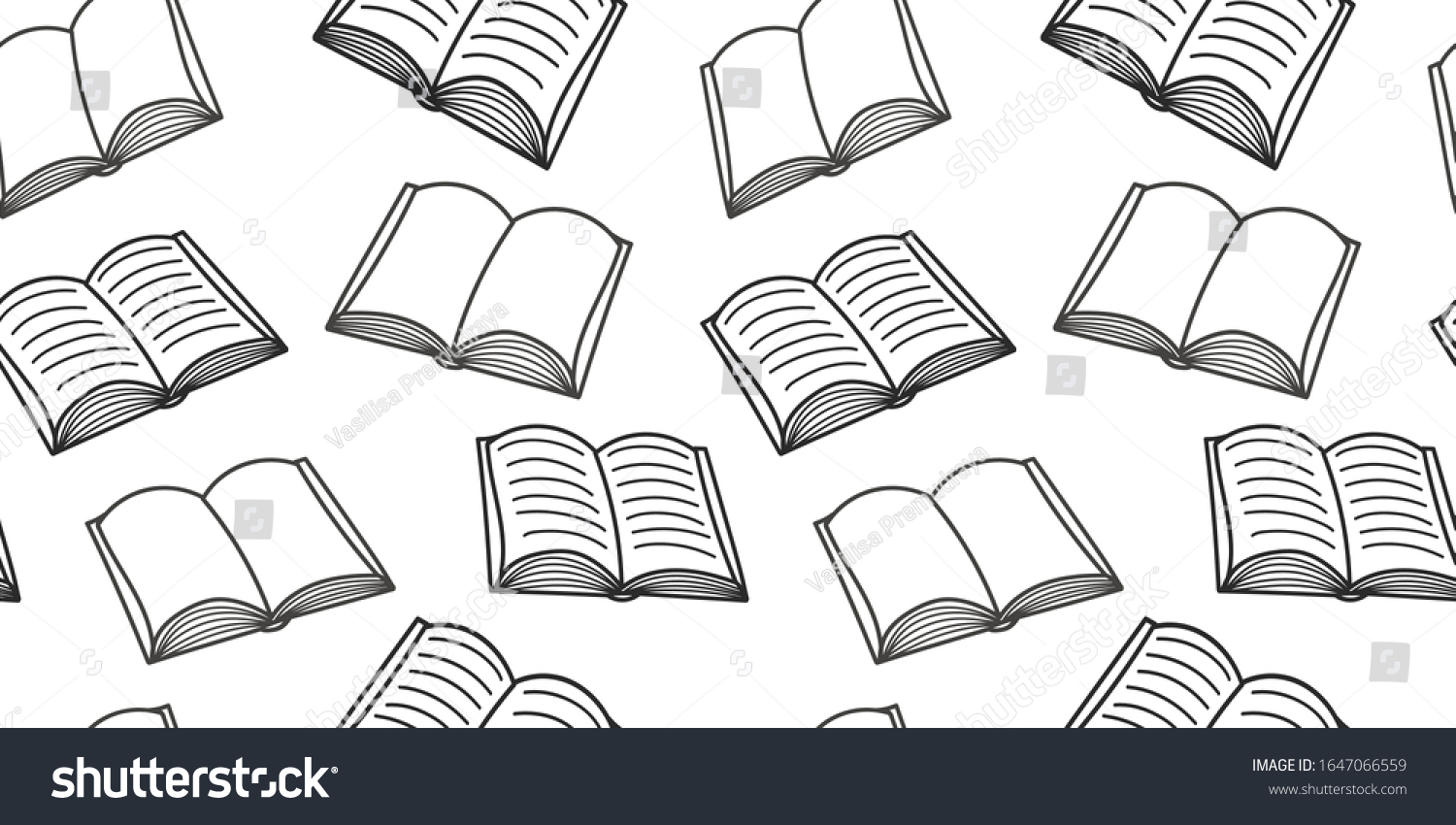 Open Book Page Pattern On White Stock Vector (Royalty Free) 1647066559