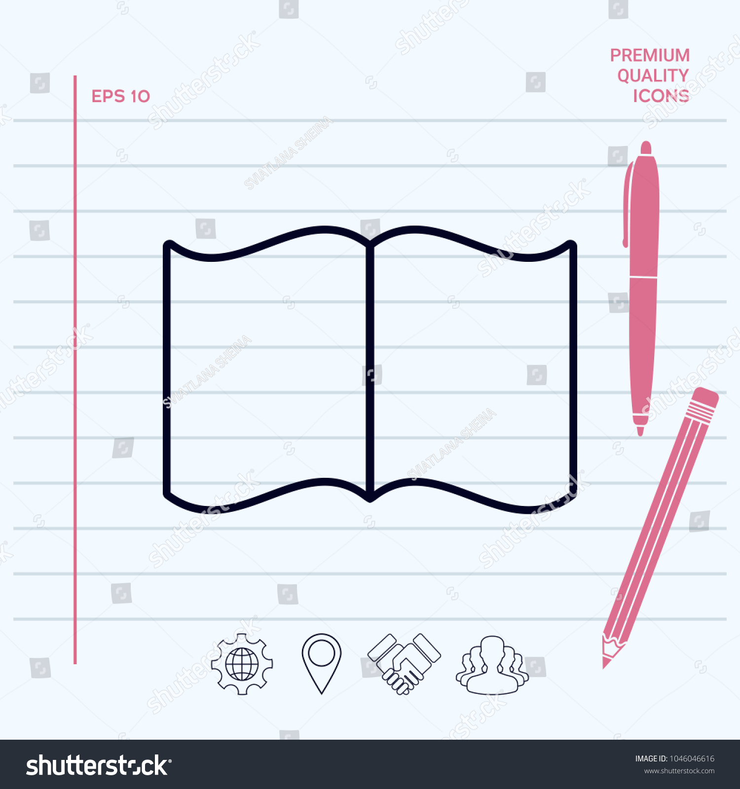 Open Book Symbol Icon Stock Vector (Royalty Free) 1046046616 | Shutterstock