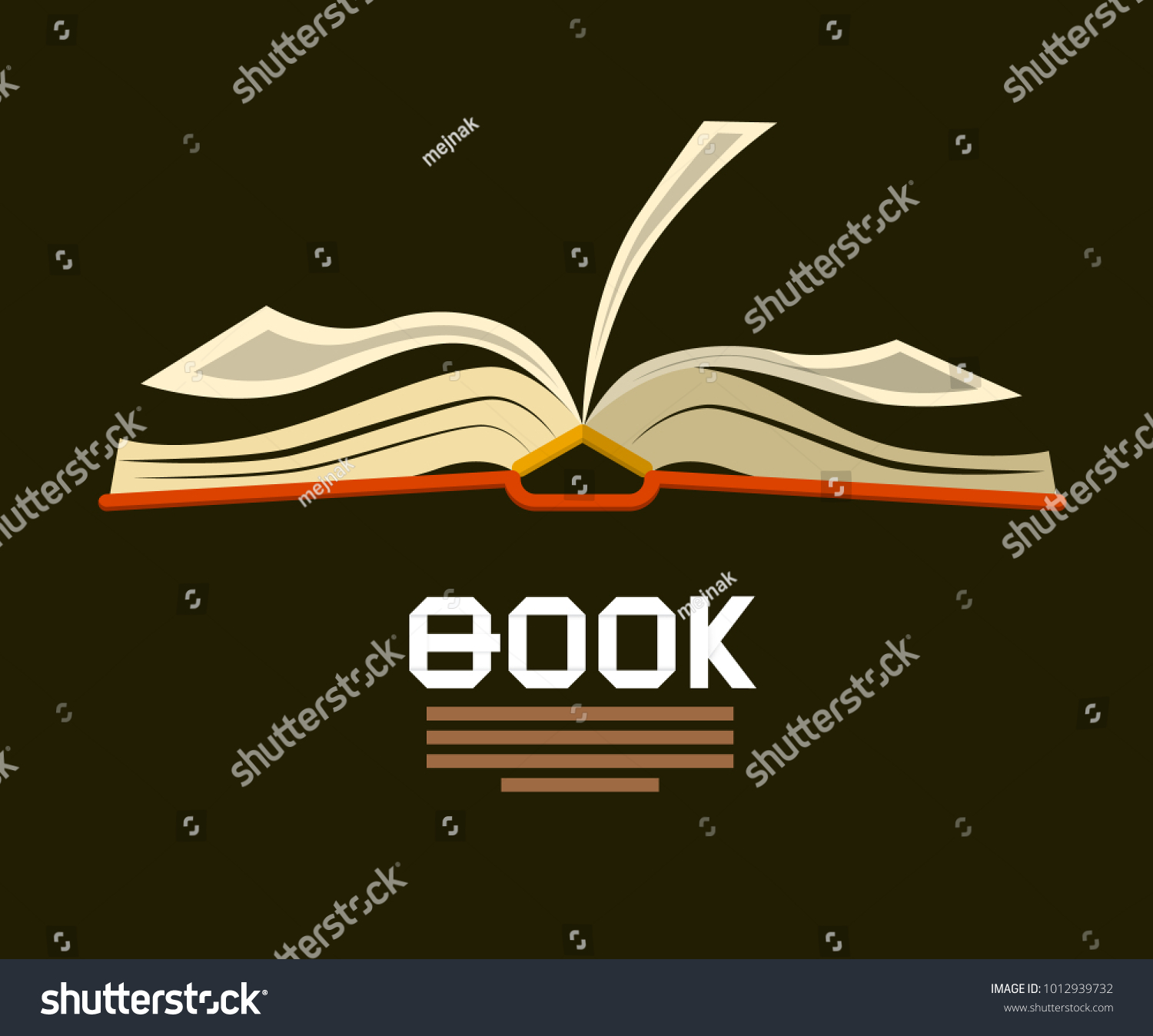 Open Book Vector Logo Flat Design Stock Vector (Royalty Free) 1012939732