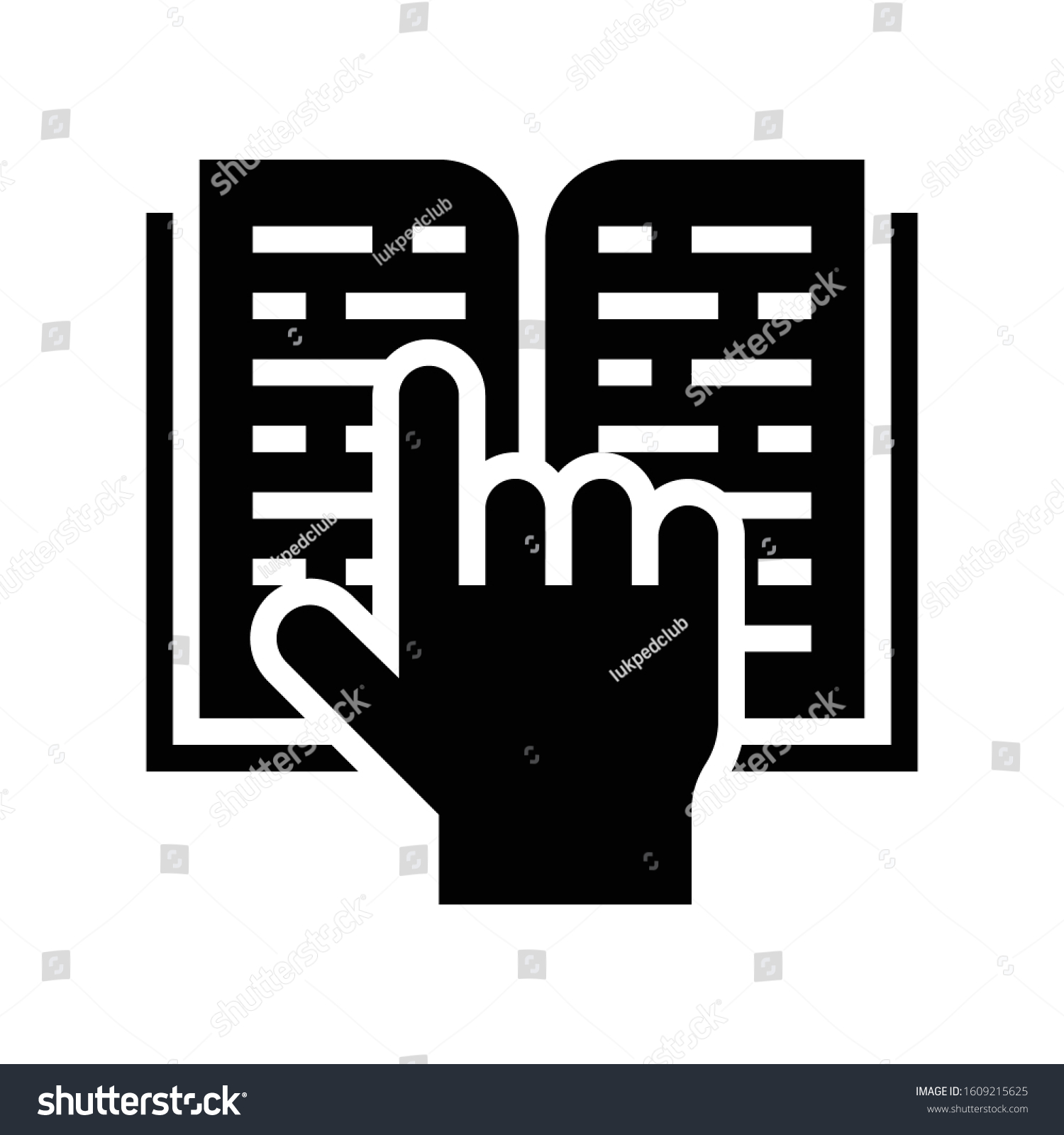 Open Book Hand Pointing Vector Illustration Stock Vector (Royalty Free ...