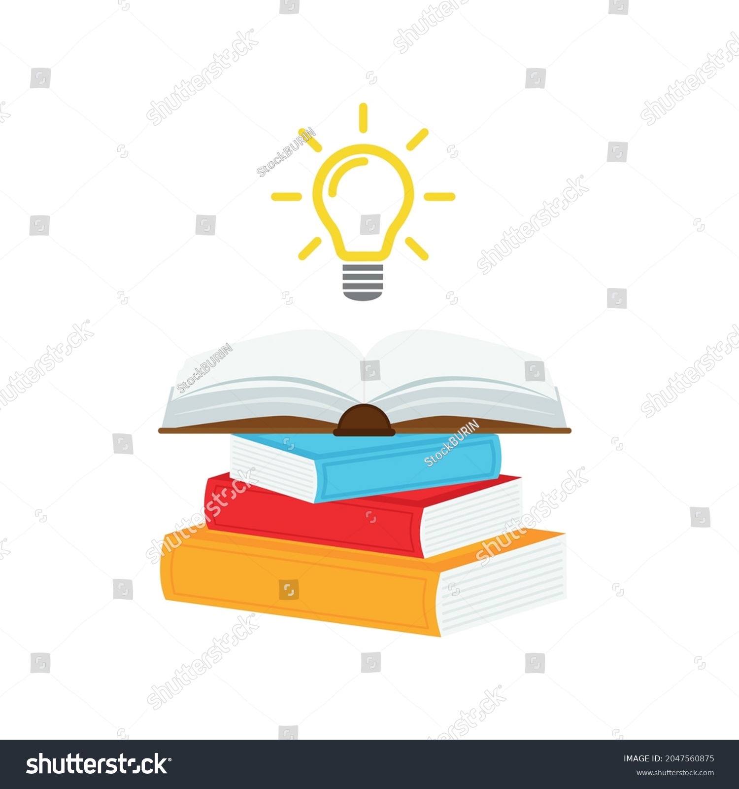 Open Book Light Bulb Concept Can Stock Vector (Royalty Free) 2047560875 | Shutterstock