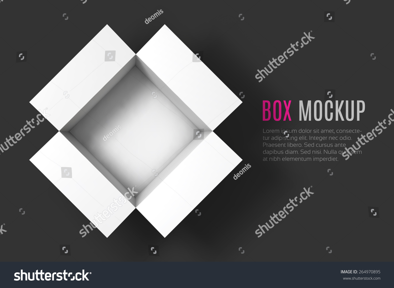 Vektor Stok Kotak terbuka template mockup. Tampilan atas. (Tanpa ...