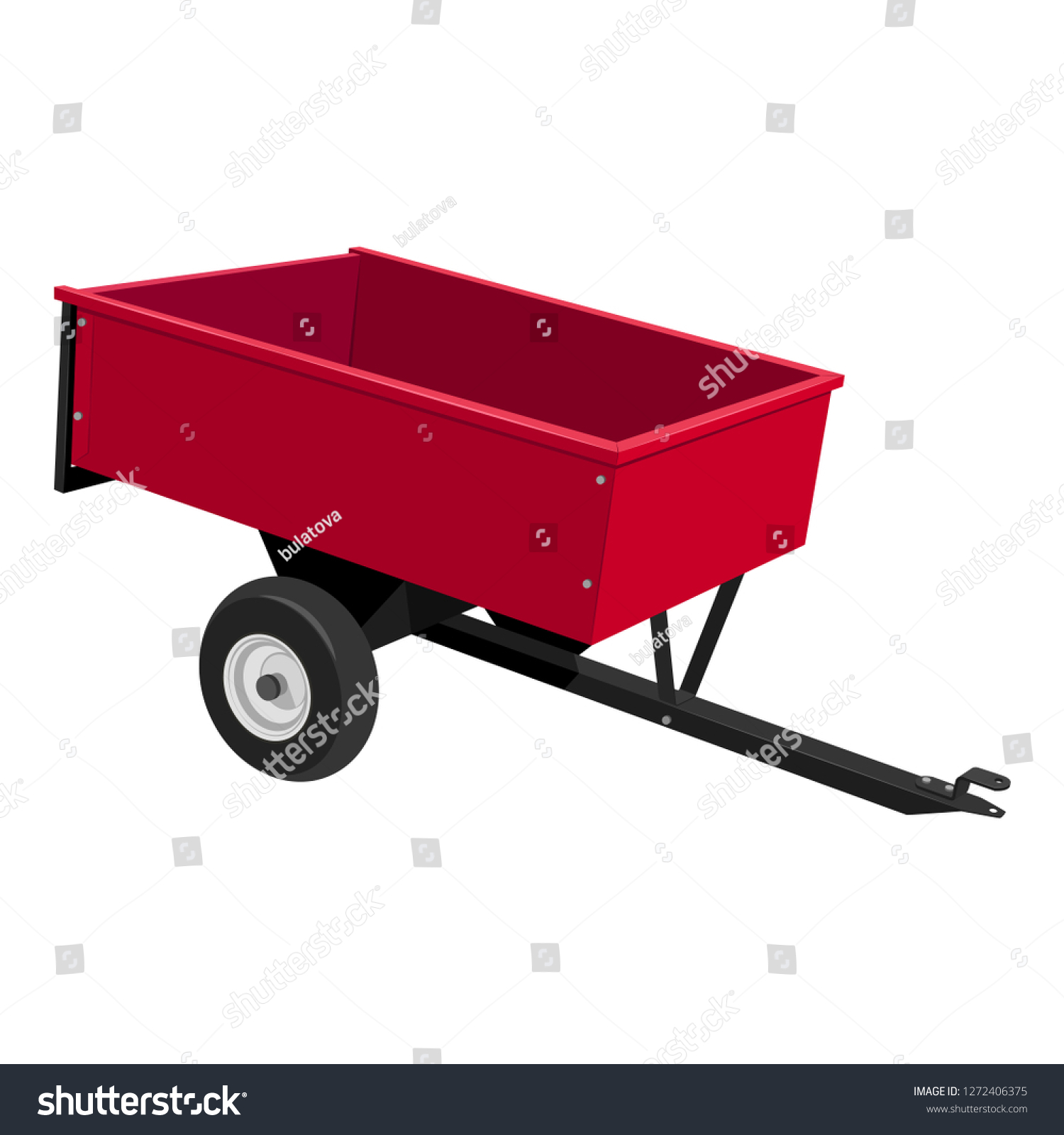 Open Car Trailer Stock Vector (Royalty Free) 1272406375 | Shutterstock