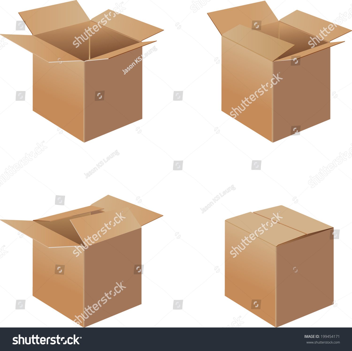 Open Cardboard Box Vector Stock Vector (Royalty Free) 199454171 ...
