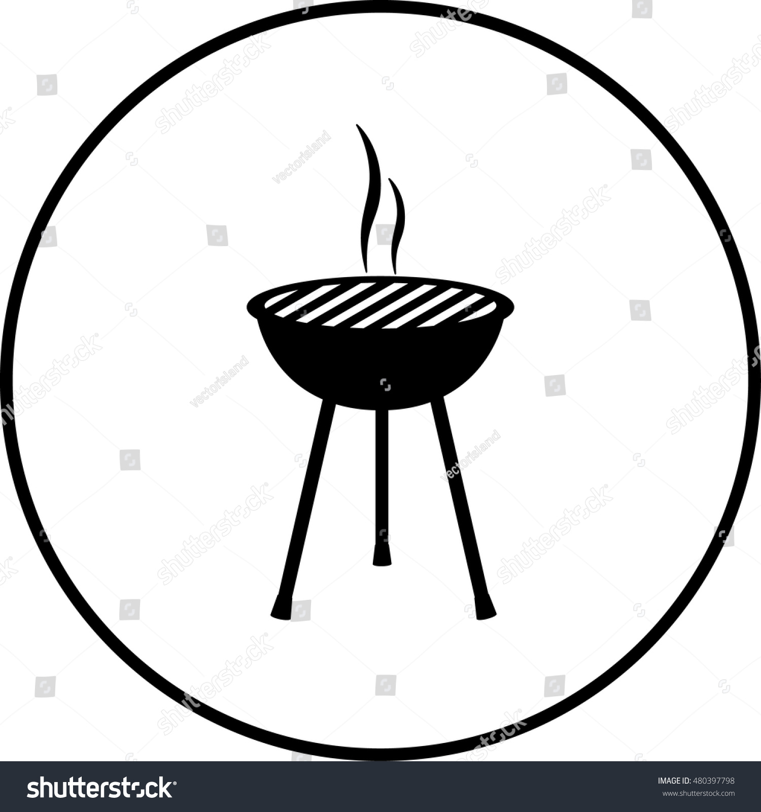Open Charcoal Grill Symbol Stock Vector (Royalty Free) 480397798 ...