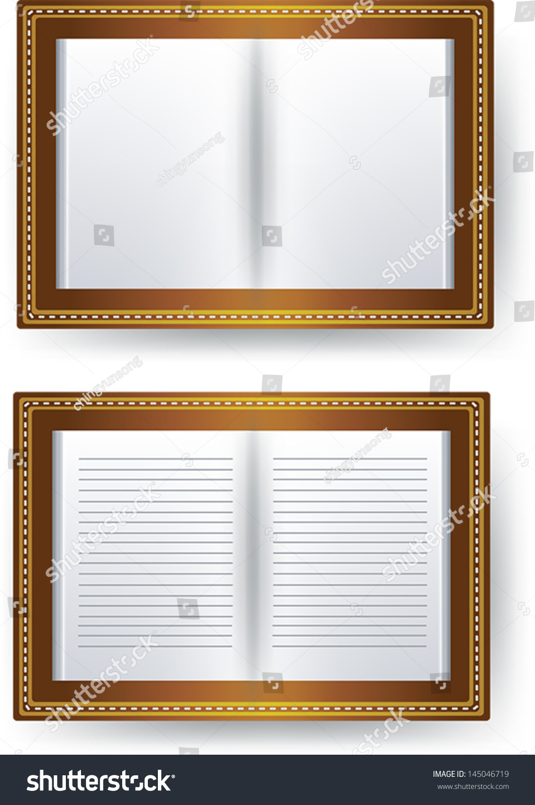 Open Diary On White Background Stock Vector (Royalty Free) 145046719 ...