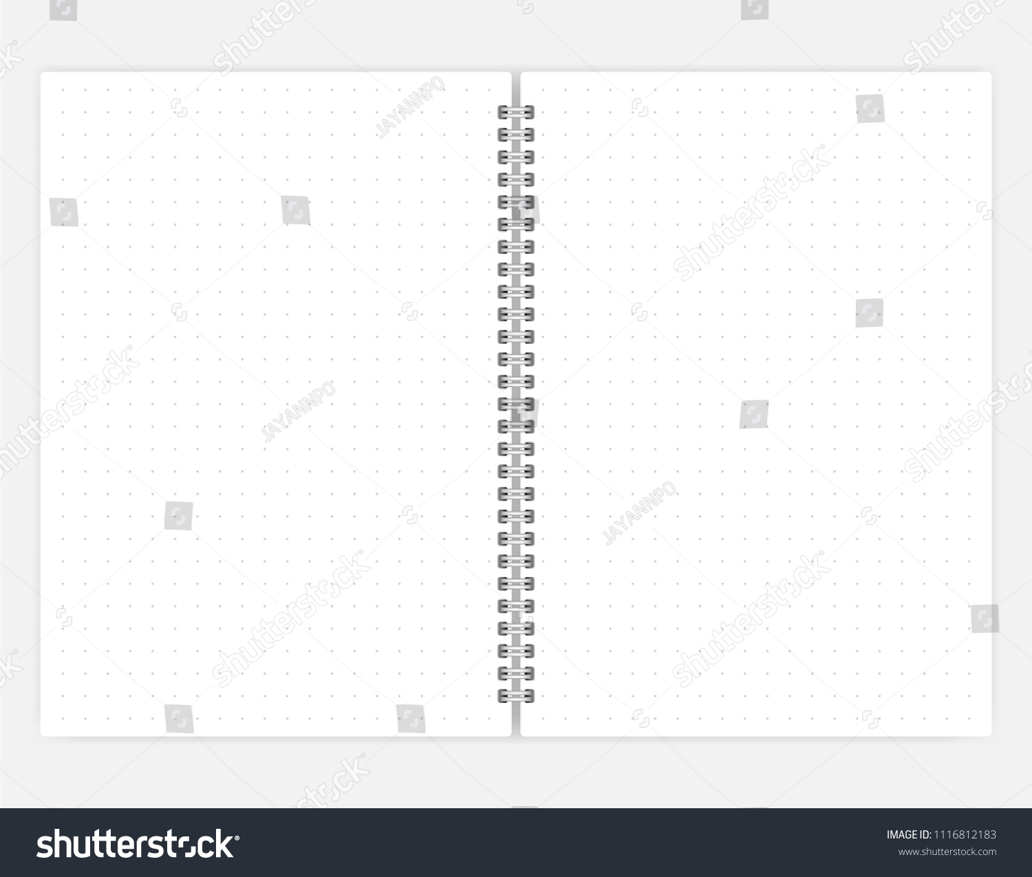 Open Dot Grid Notebook Vector Mockup Stock Vector (Royalty Free ...