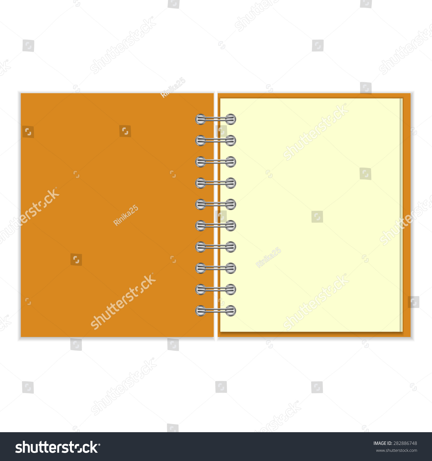 Open Empty Ringbound Notebook Orange Cover Stock Vector (Royalty Free ...