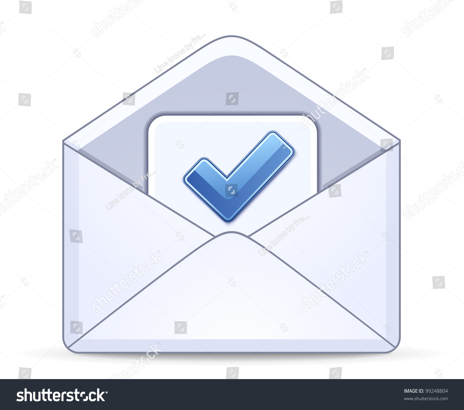 Vektor Stok Open Envelope Check Mark Symbol Vector (Tanpa Royalti ...