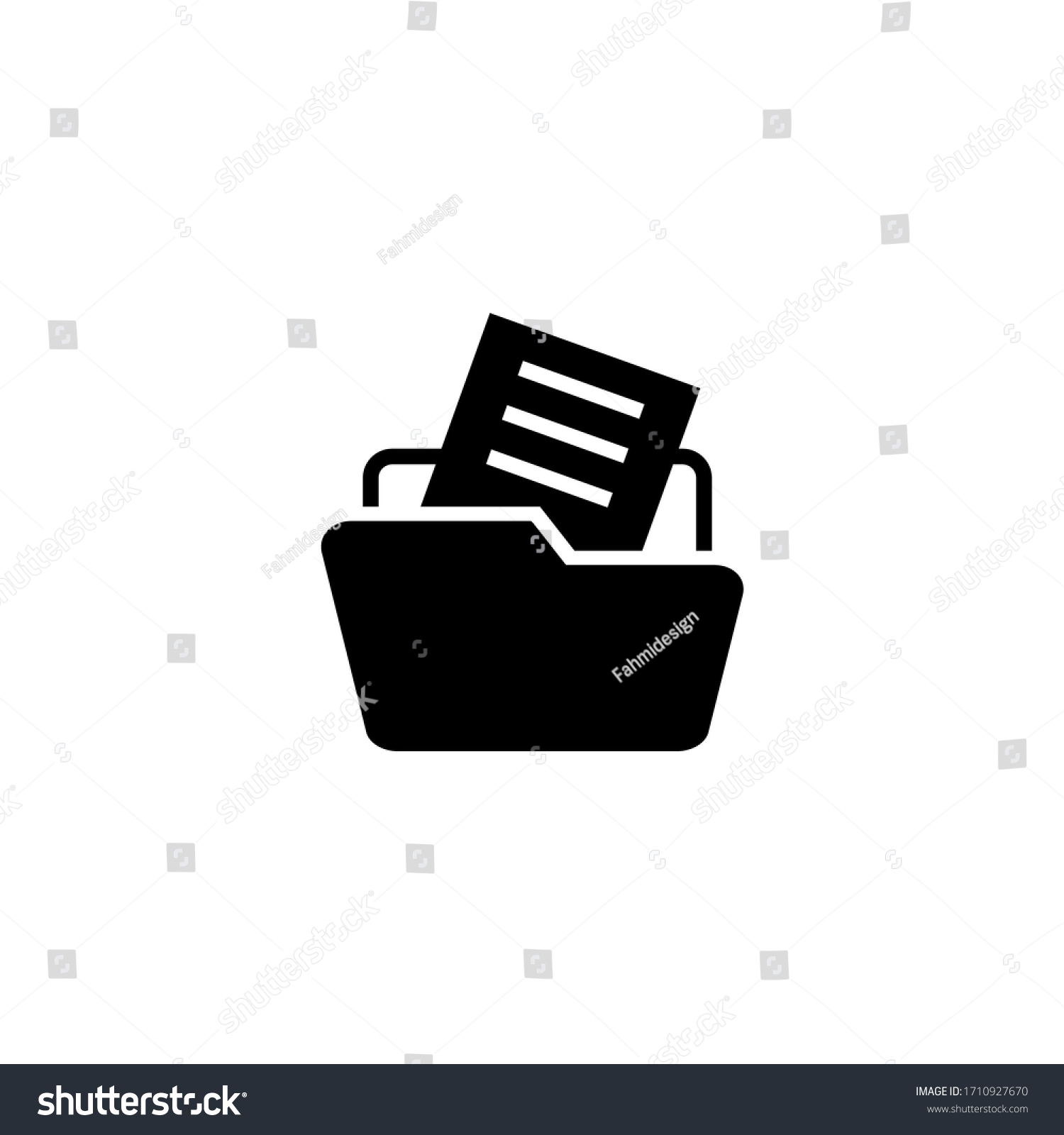 Open File Vector Icon Black Solid Stock Vector (Royalty Free) 1710927670