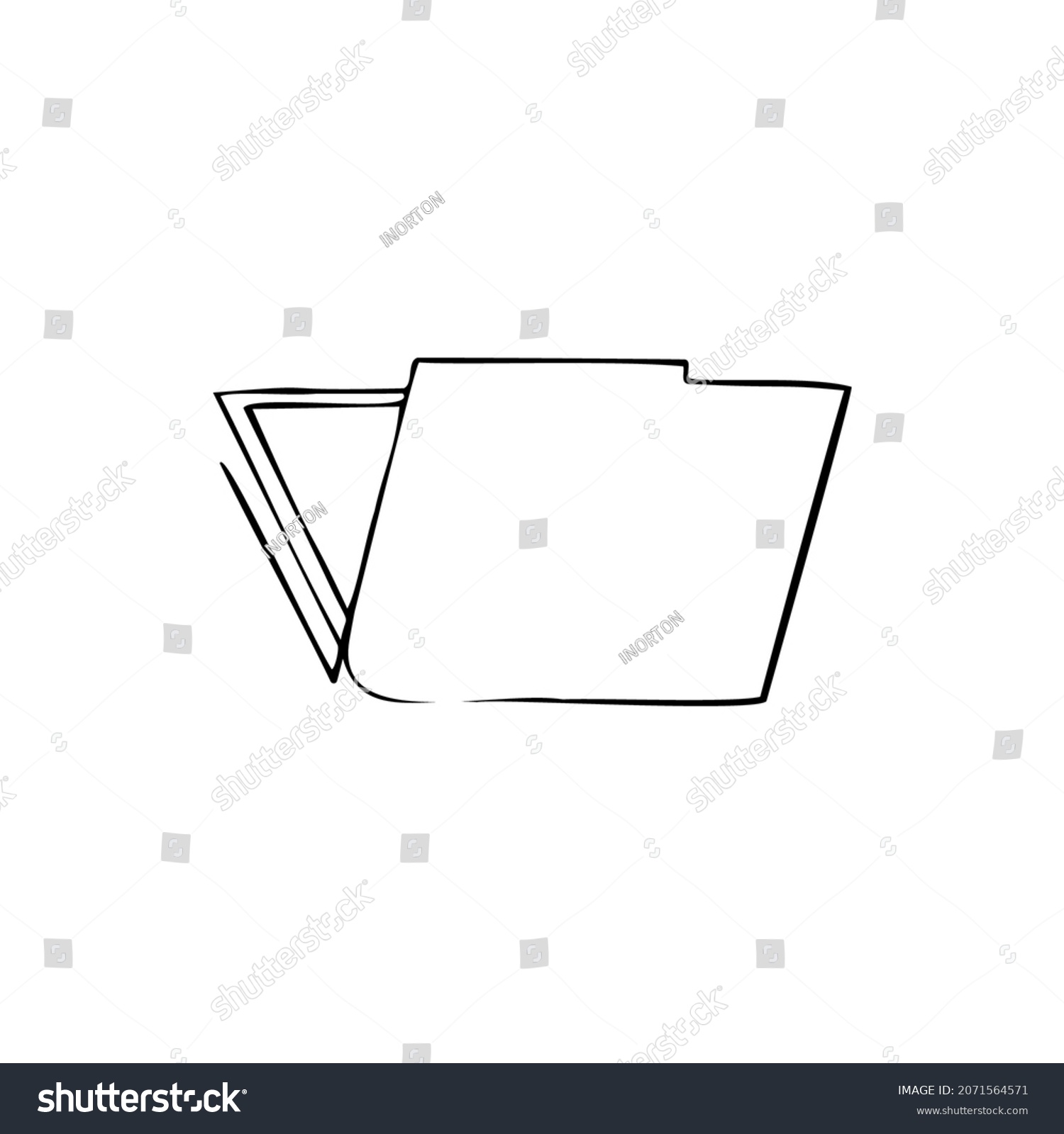 Open Folder Sketch Vector Illustration On Stock Vector (Royalty Free ...