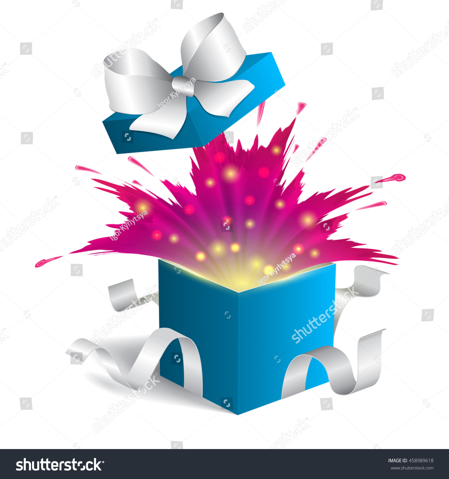 Open Gift Box Splash Magic Box : image vectorielle de stock (libre de ...