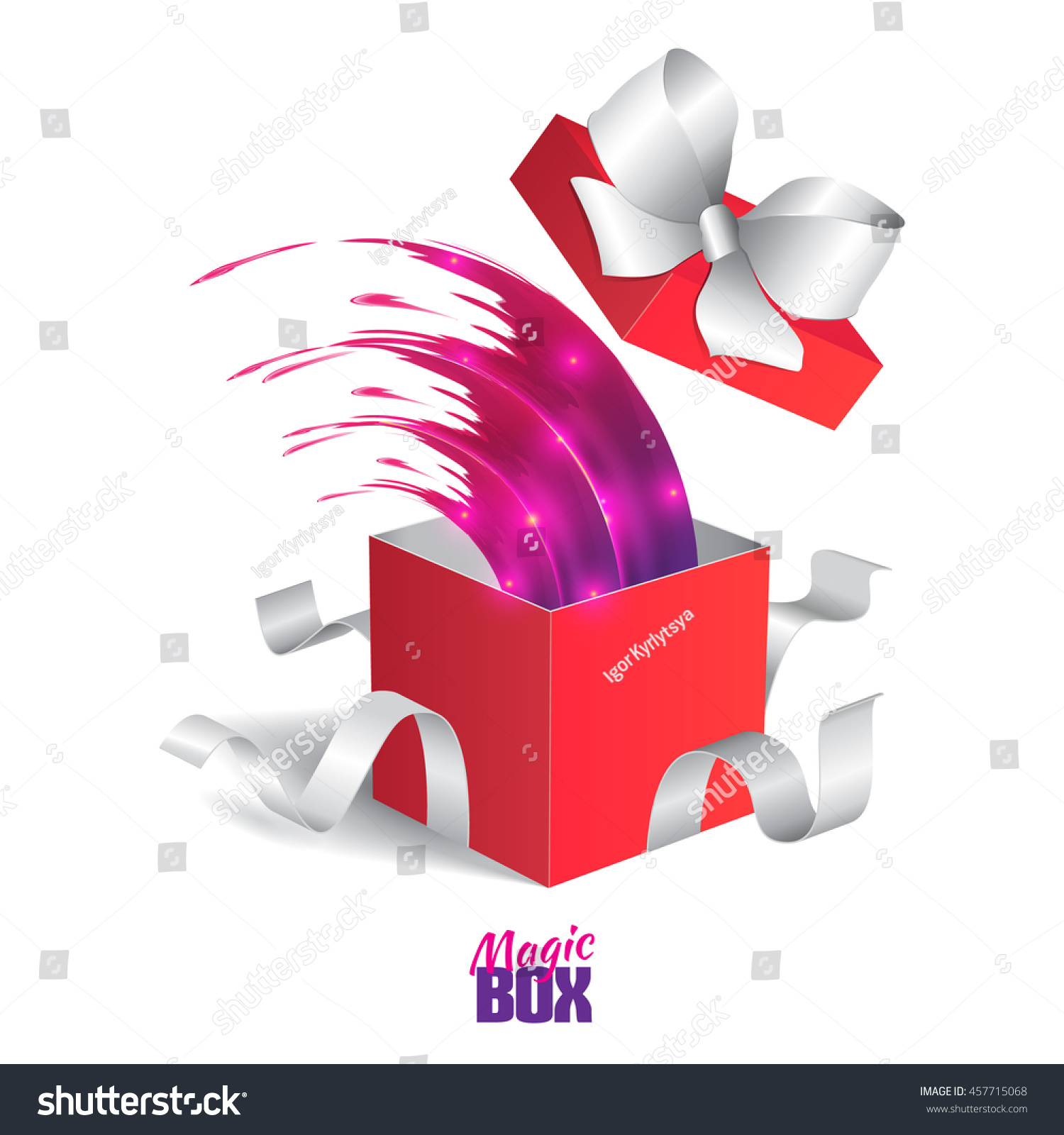 Open Gift Box Splash Magic Box: vector de stock (libre de regalías ...