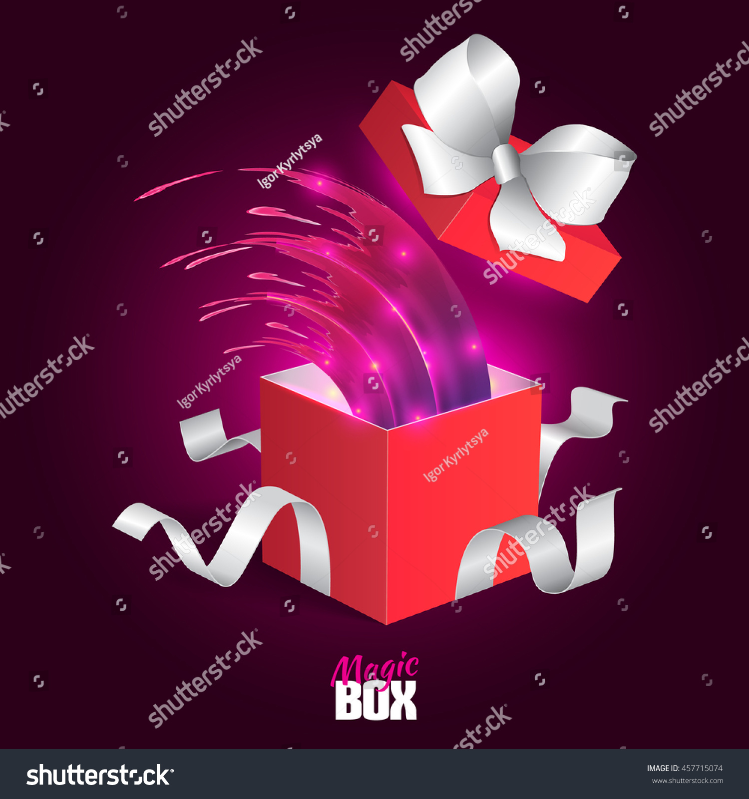 Open Gift Box Splash Magic Box: vector de stock (libre de regalías ...