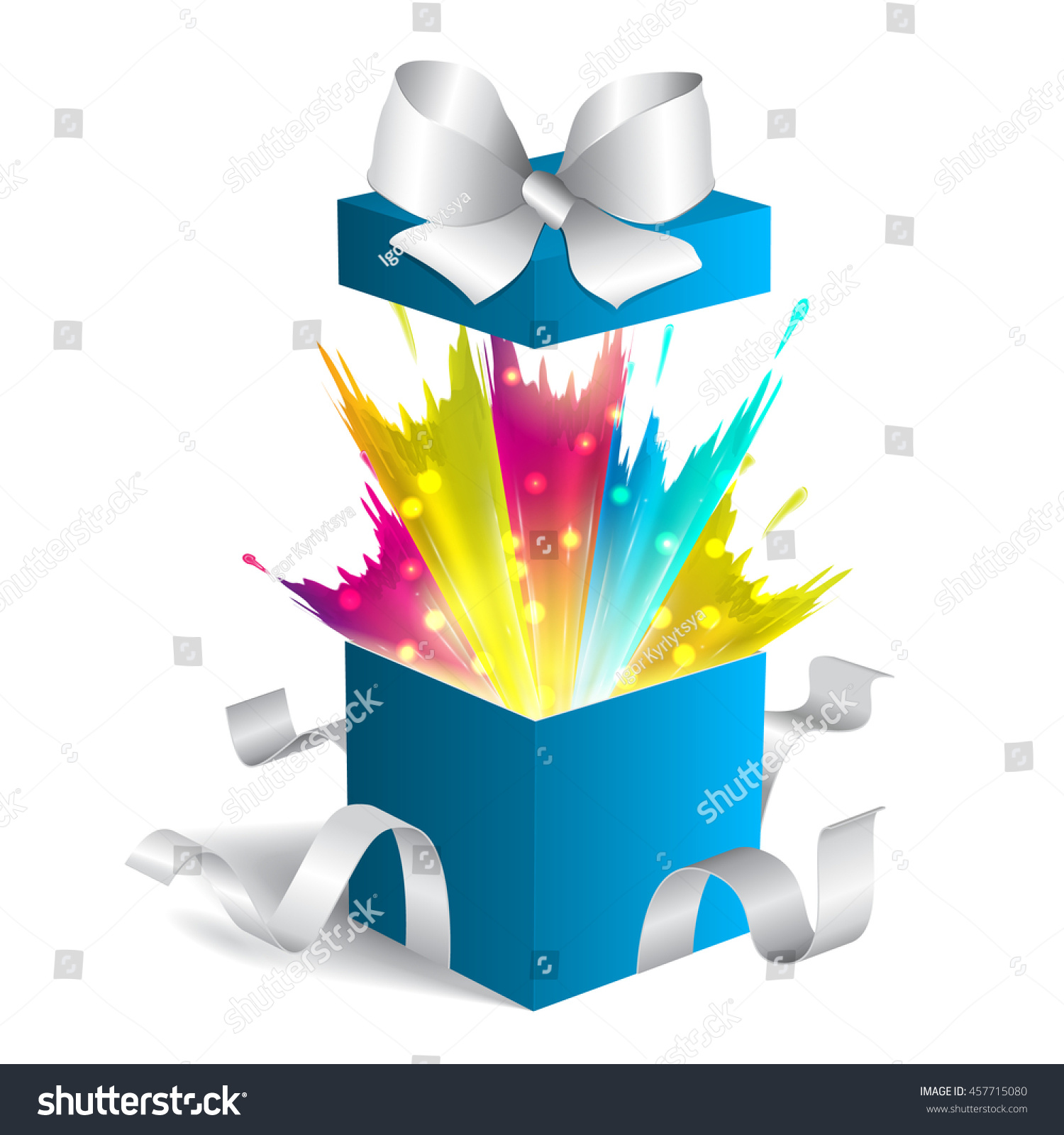 Open Gift Box Splash Magic Box Stock Vector (Royalty Free) 457715080