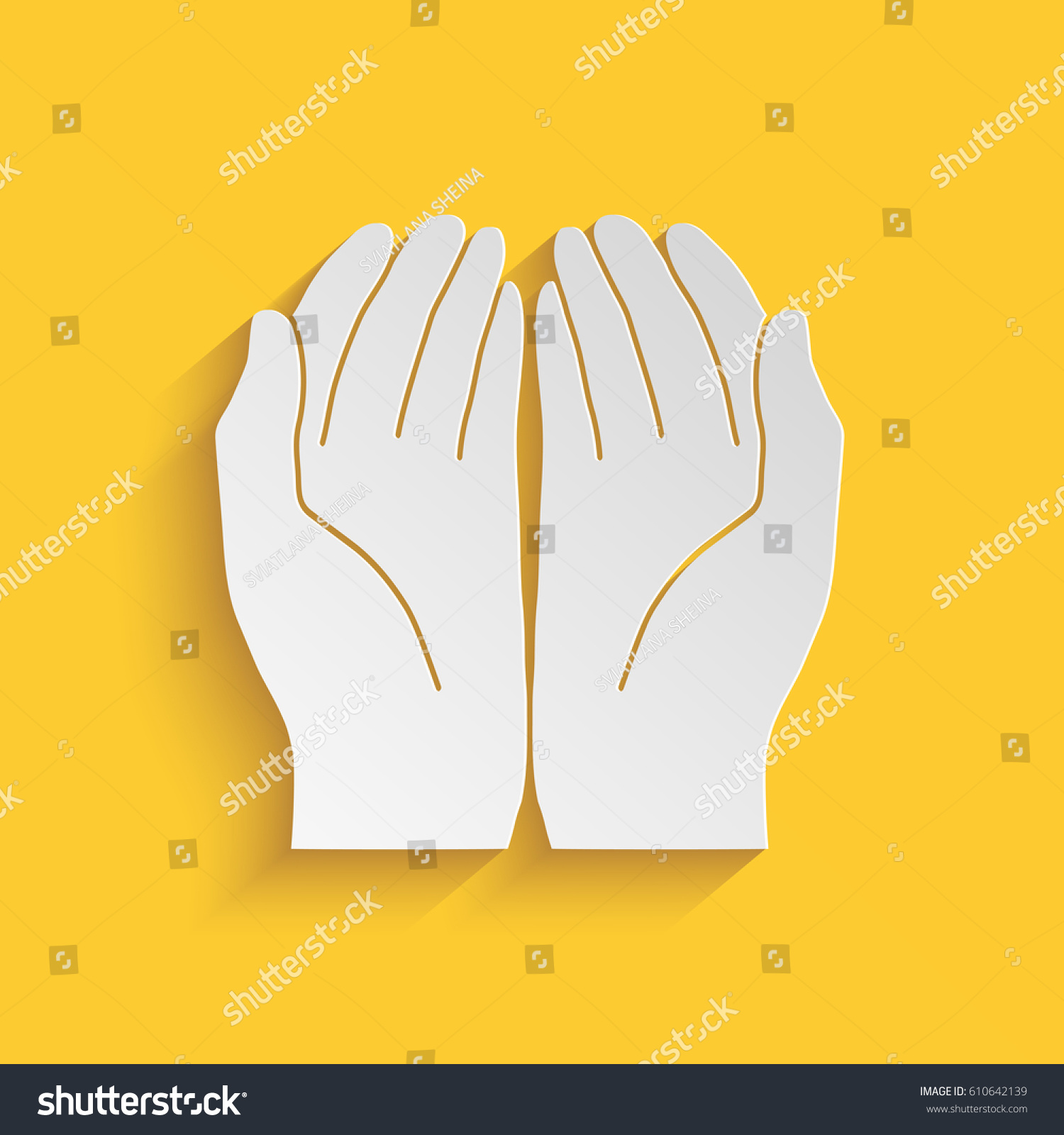 Open Hands Icon Stock Vector (Royalty Free) 610642139