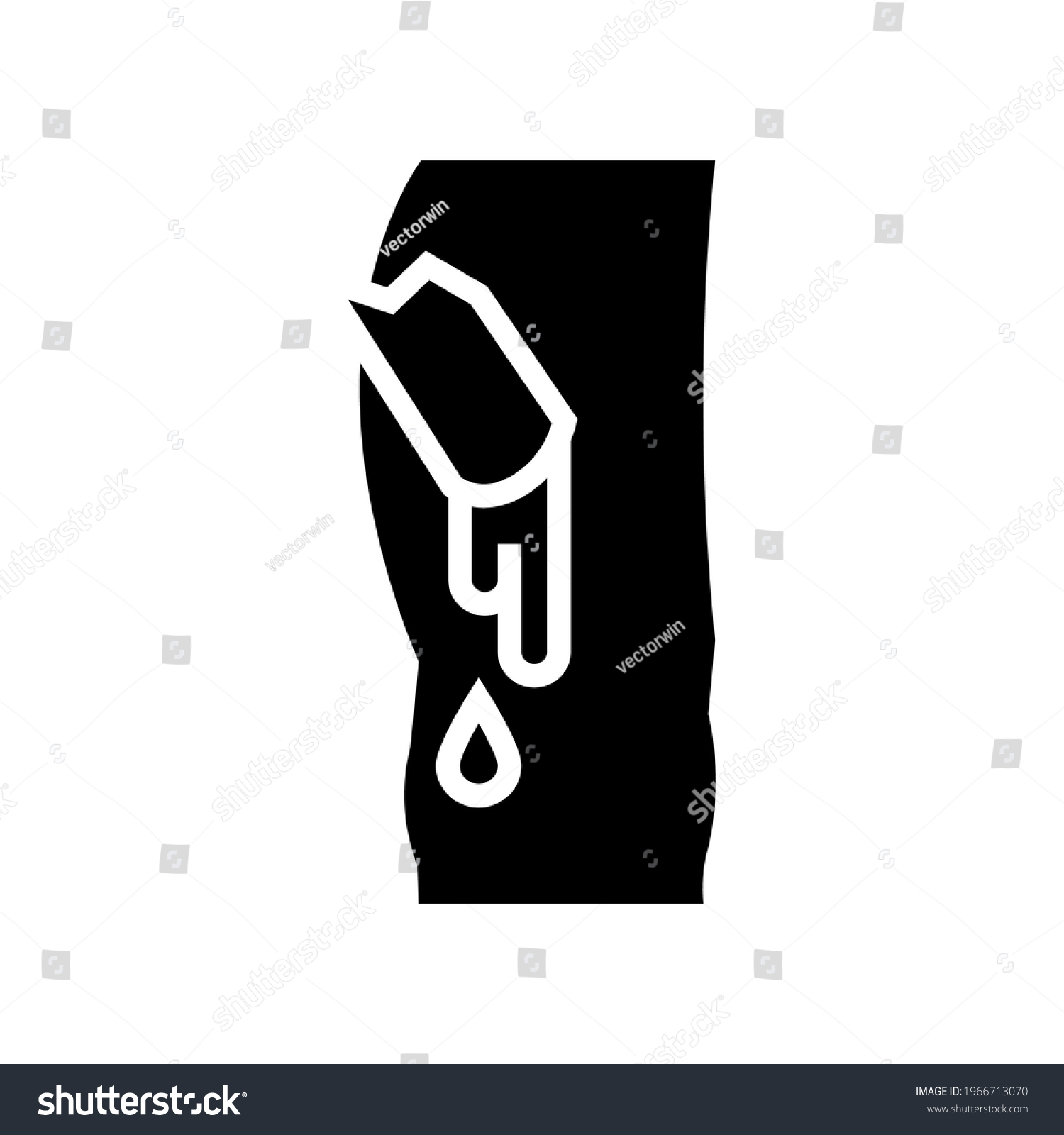 Open Limb Fracture Disease Glyph Icon Stock Vector Royalty Free