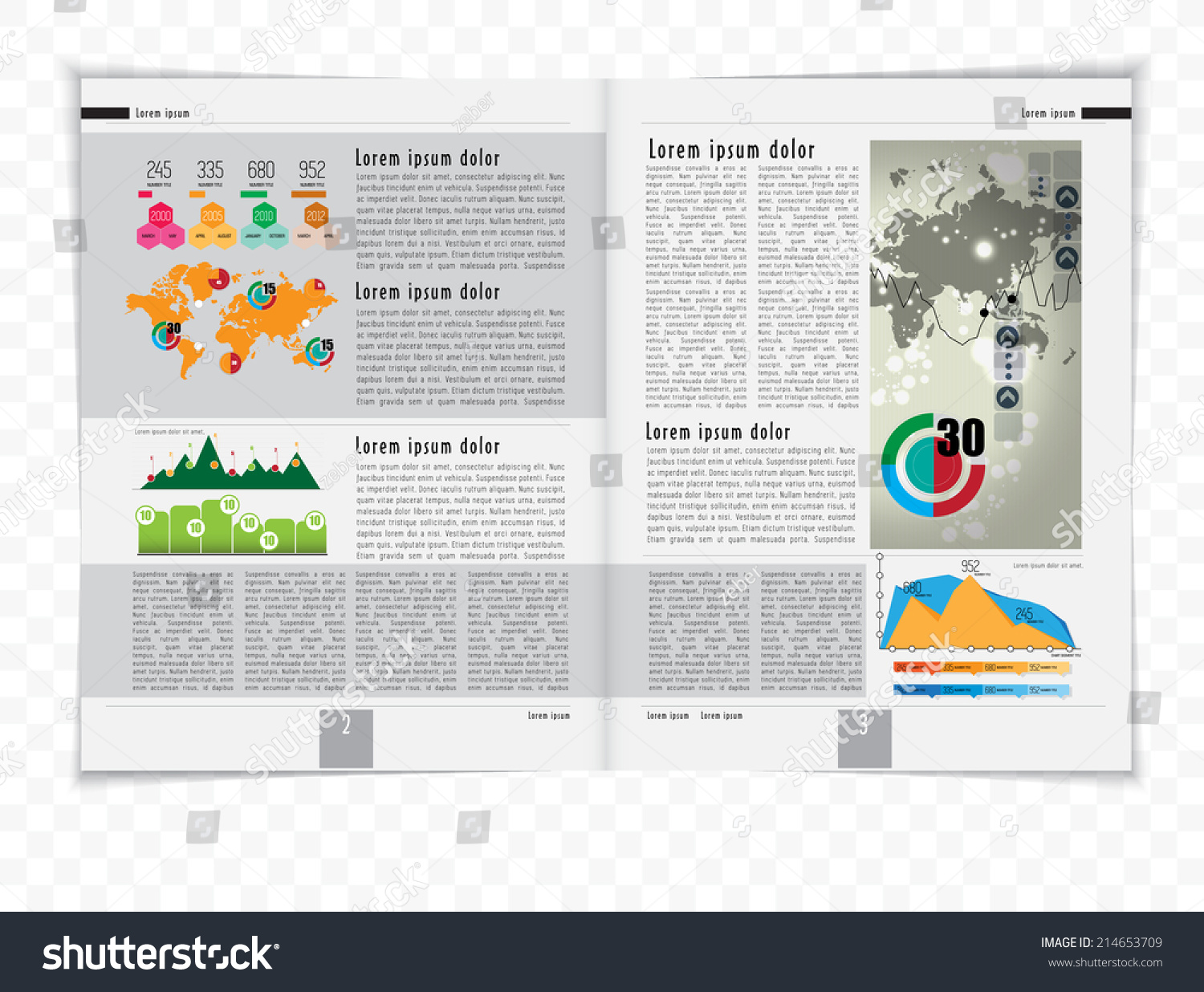 Open Magazine Vector Illustration Stock Vector (Royalty Free) 214653709