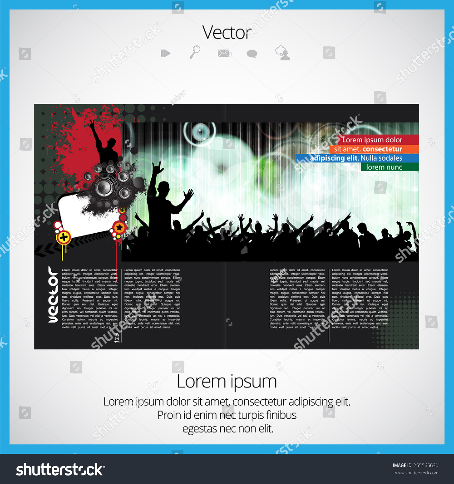 Open Magazine Vector Illustration Stock Vector (Royalty Free) 255565630 ...