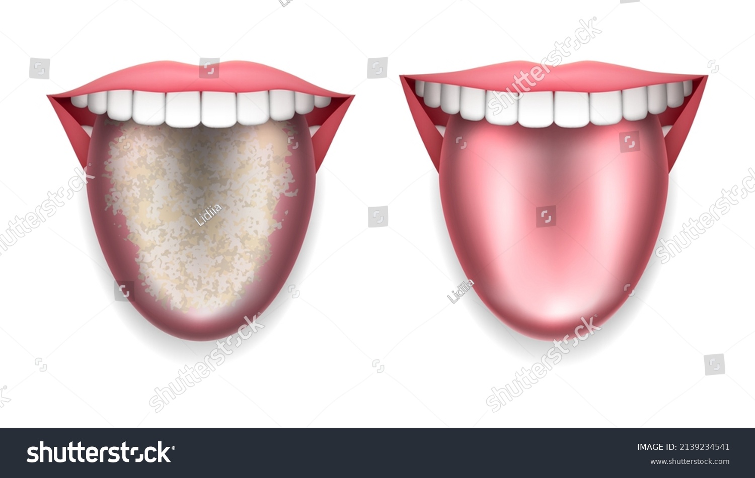 Open Mouth Protruding Tongue On White Stock Vector Royalty Free 2139234541
